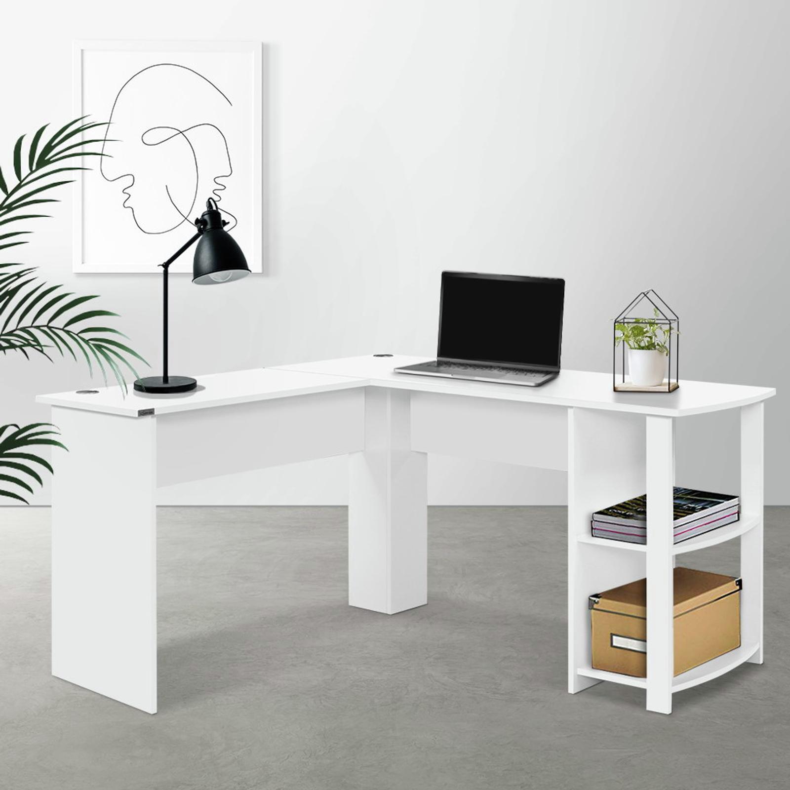 Artiss White L-Shaped Office Computer Desk - Bunnings Australia