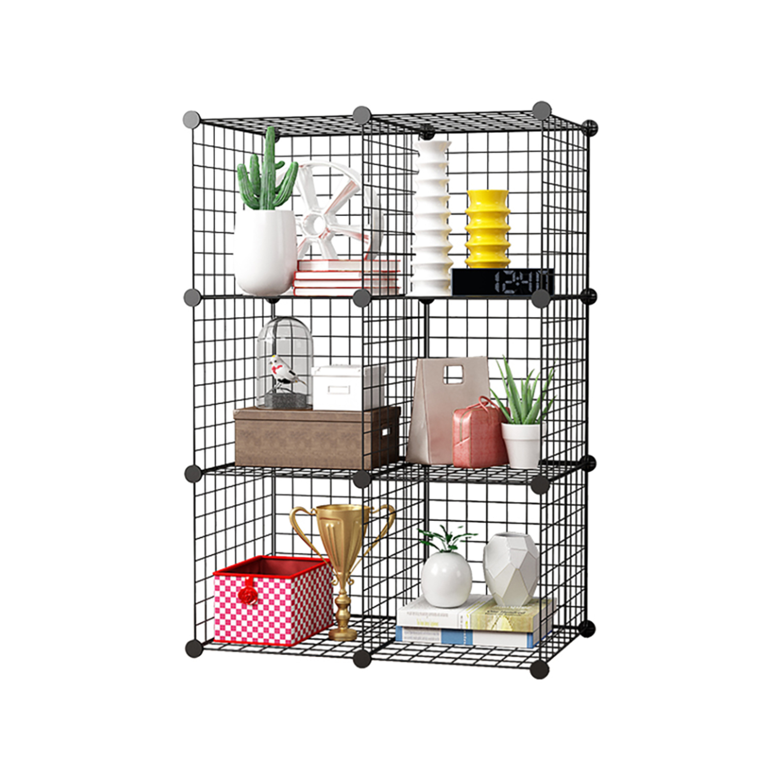 SOGA Black Portable 6-Cube Storage Organiser - Bunnings Australia