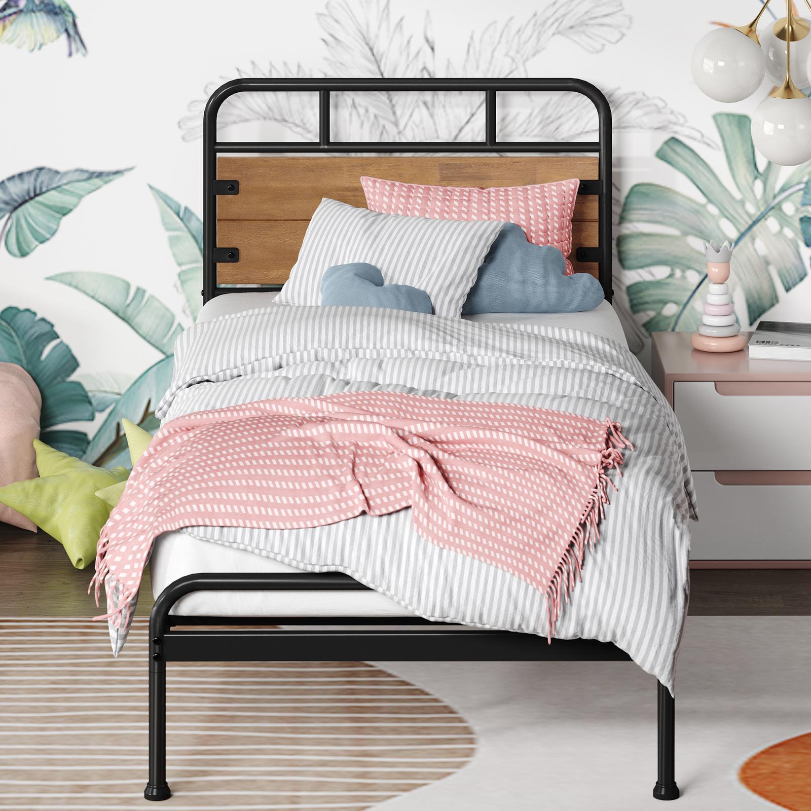 Zinus Santa Fe Metal & Wood Bed Frame - Single - Bunnings Australia