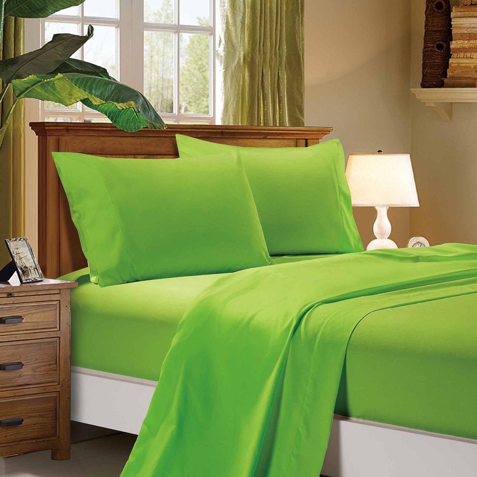 Fabric Fantastic 1000TC Ultra Soft King Single Size Bed Green Flat ...
