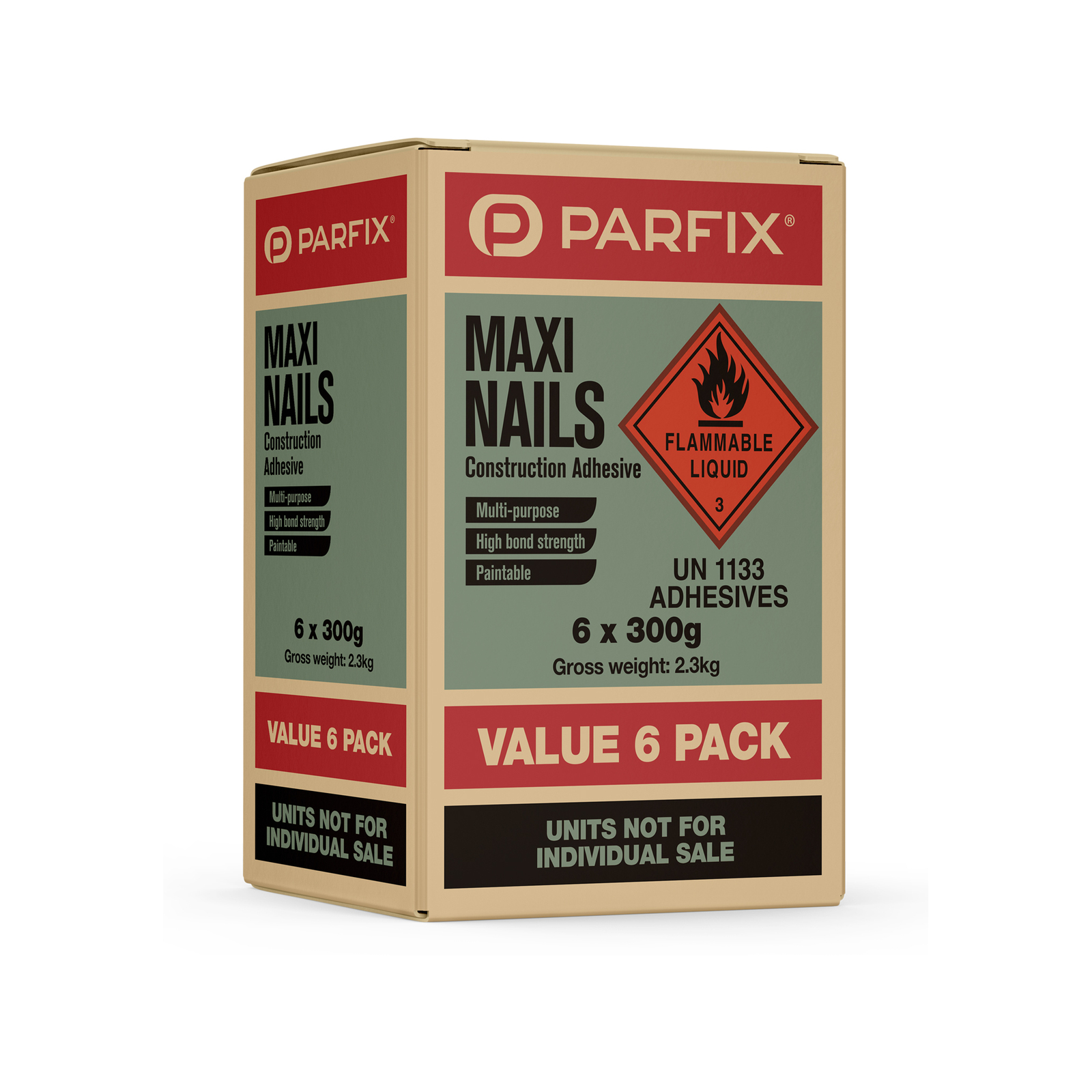 Parfix 300g Maxi Nails Construction Adhesive - 6 Pack - Bunnings Australia