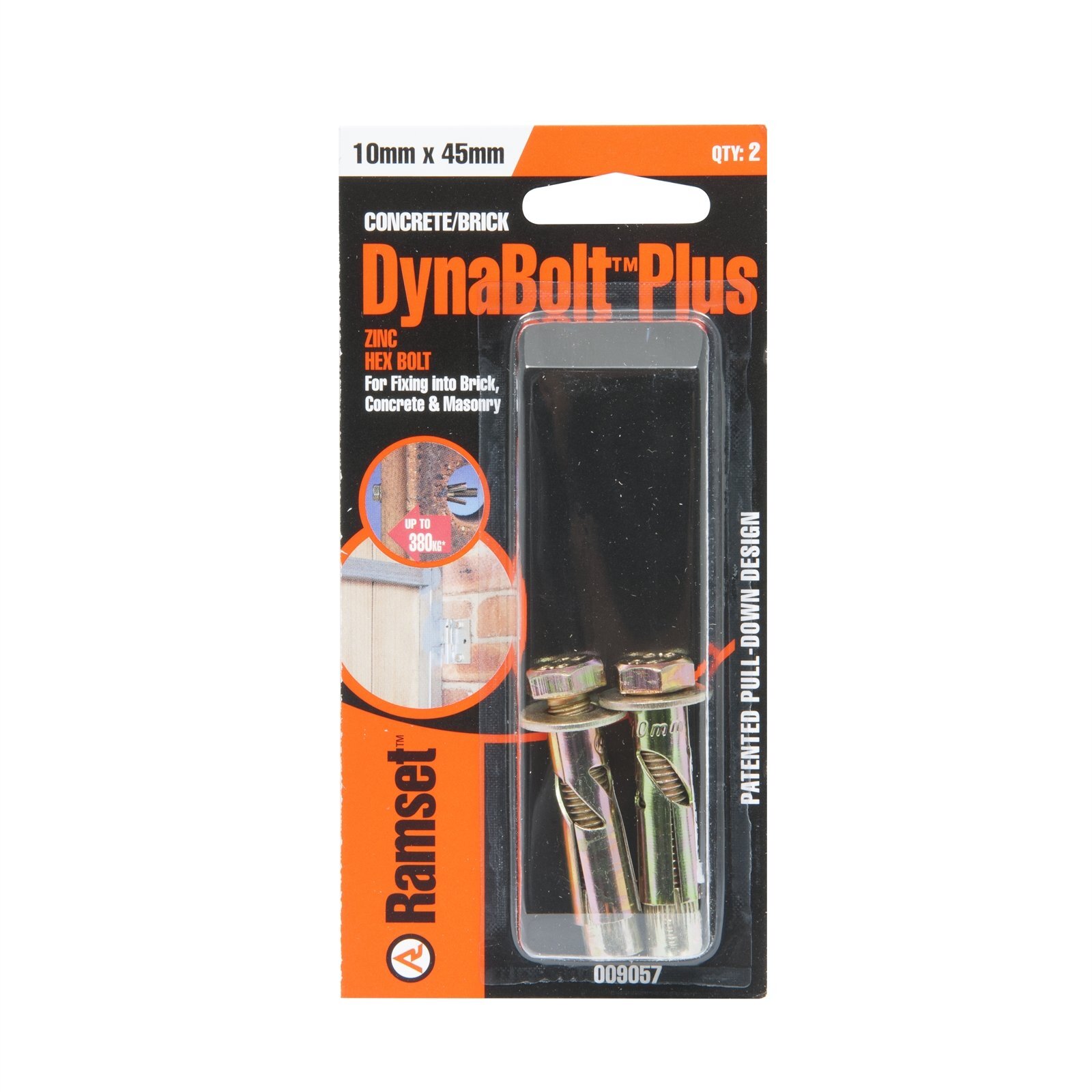 Ramset 10 x 45mm DynaBolt Plus Heavy Duty Hex Bolt - 2 Pack - Bunnings ...