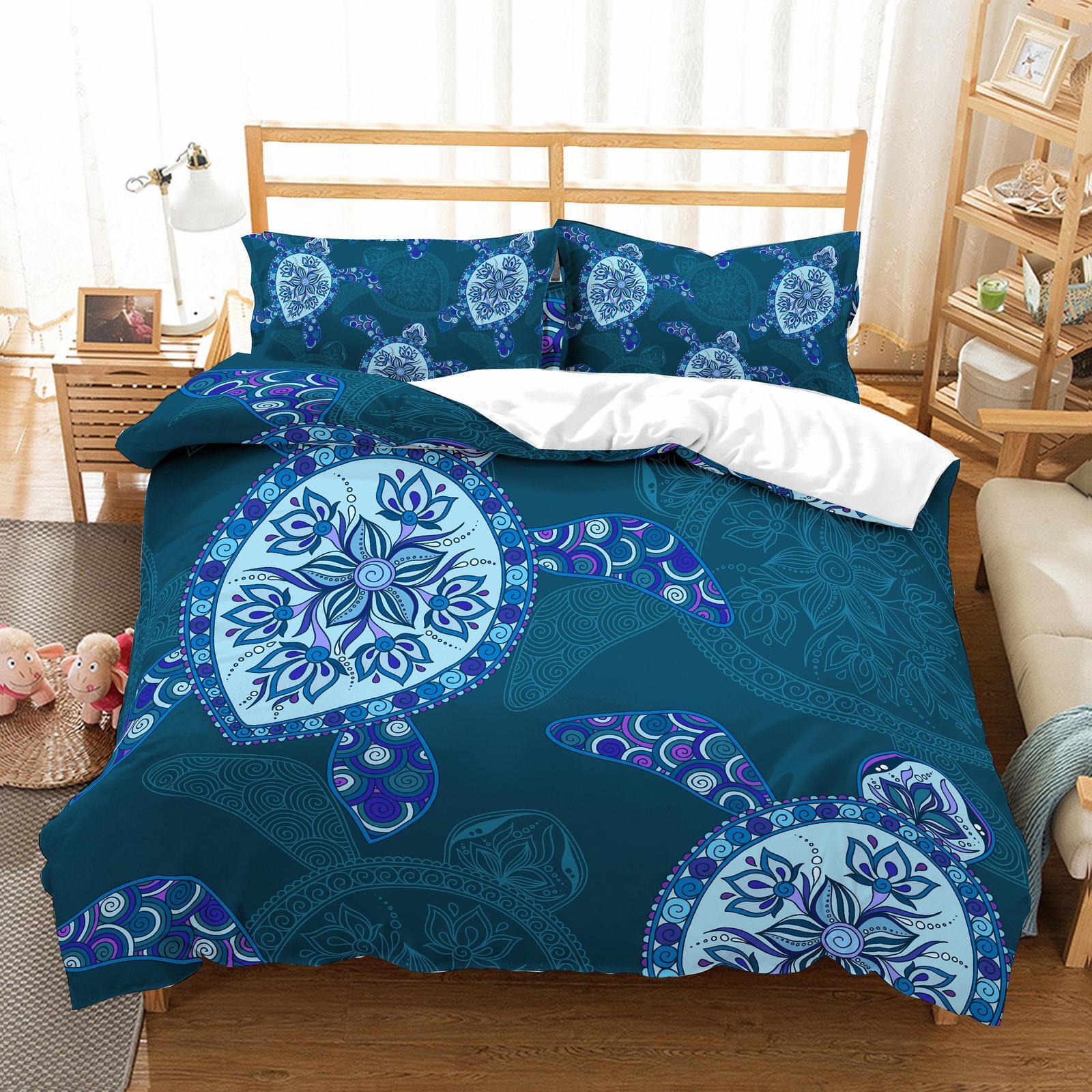 3D Cartoon Abstract Turtle Quilt Cover Set Bedding Set Pillowcases ...