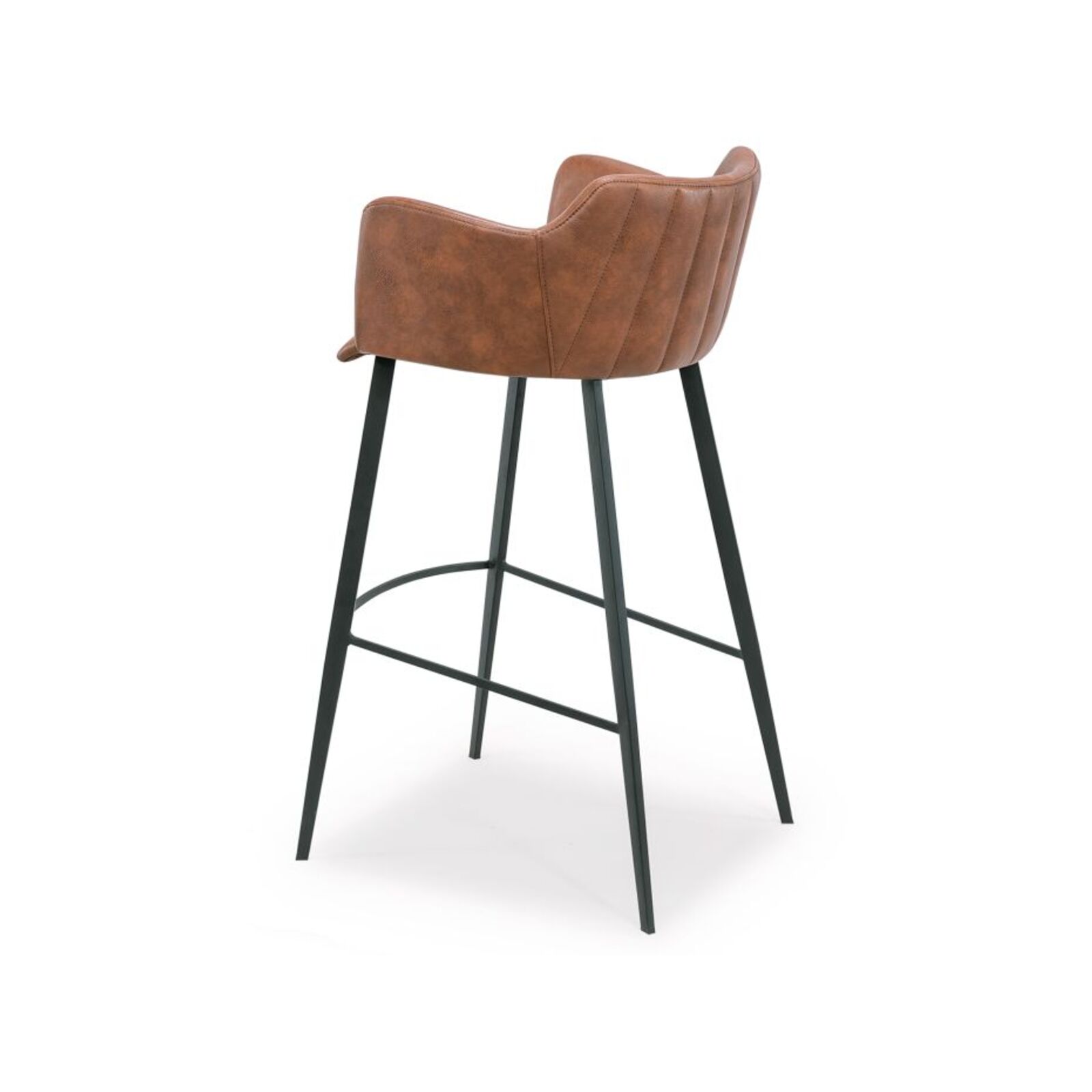 Andorra Bar Stool Vintage Tan Seat - 65cm Seat Height Counter Kitchen ...