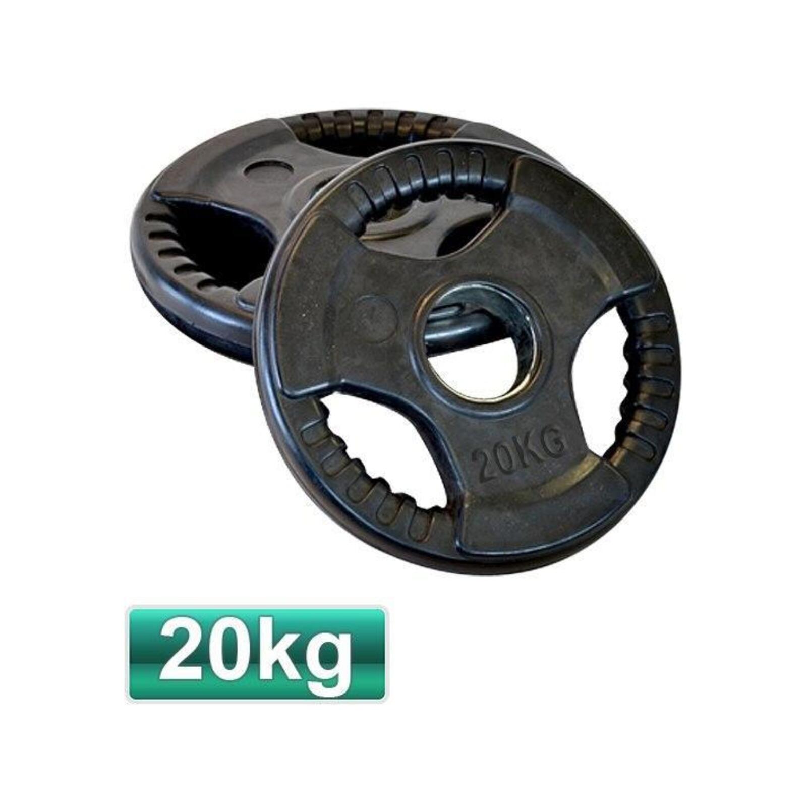 20KG OLYMPIC RUBBER WEIGHTS PLATES PAIR - Bunnings Australia