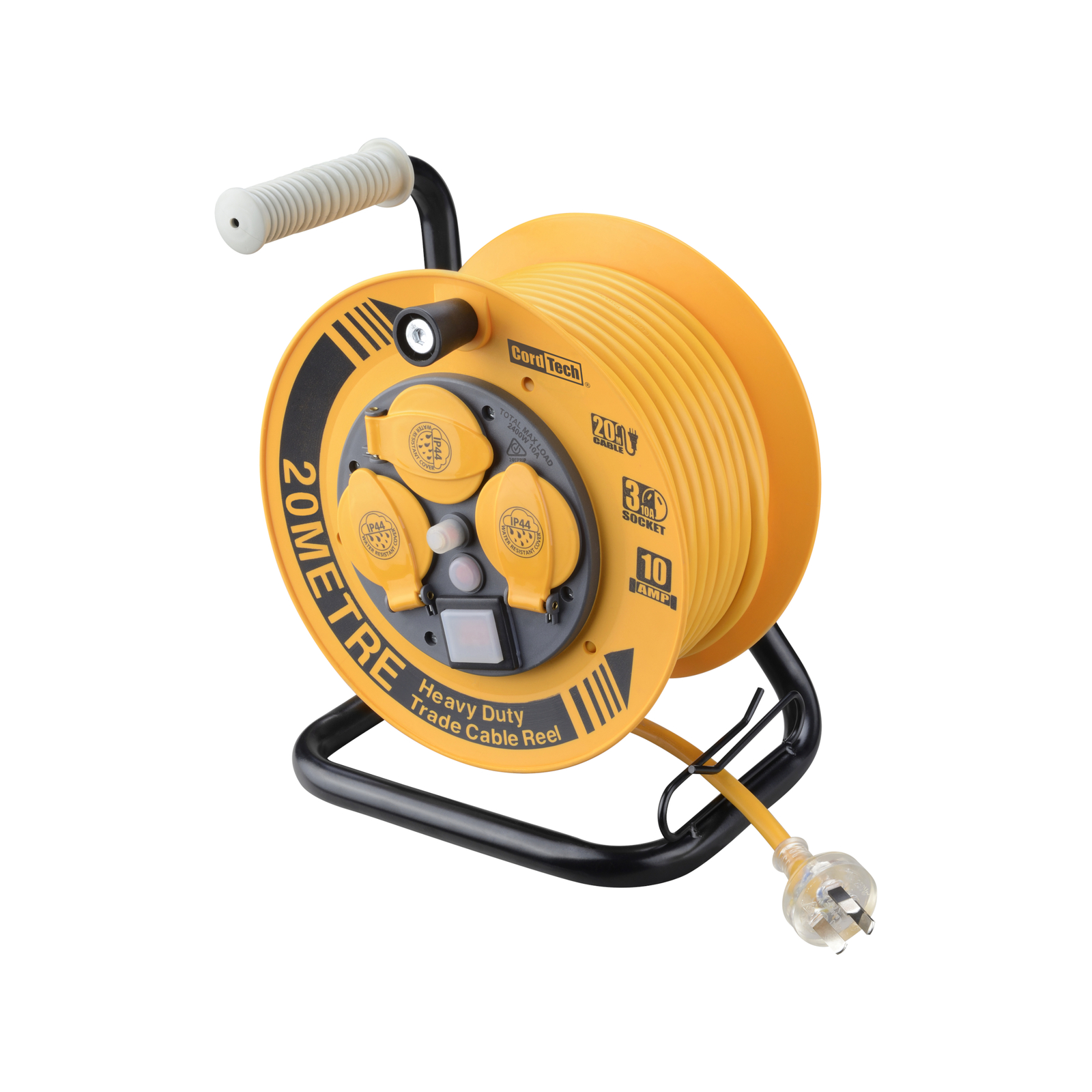 CordTech 20m IP44 3 Socket Heavy Duty Cable Reel - Bunnings Australia
