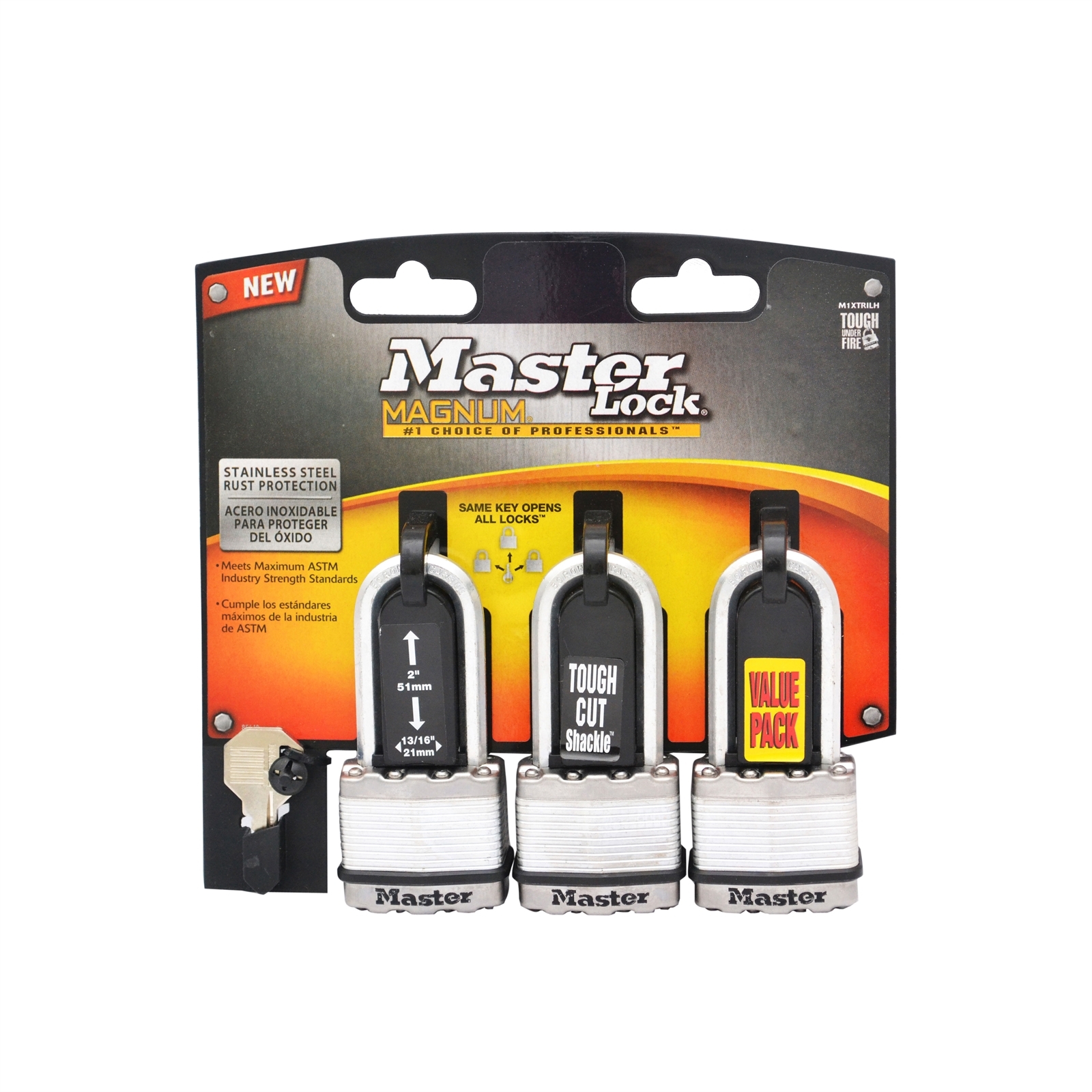 Master Lock 45mm Laminated Long Shackle Magnum Padlock - 3 Pack ...