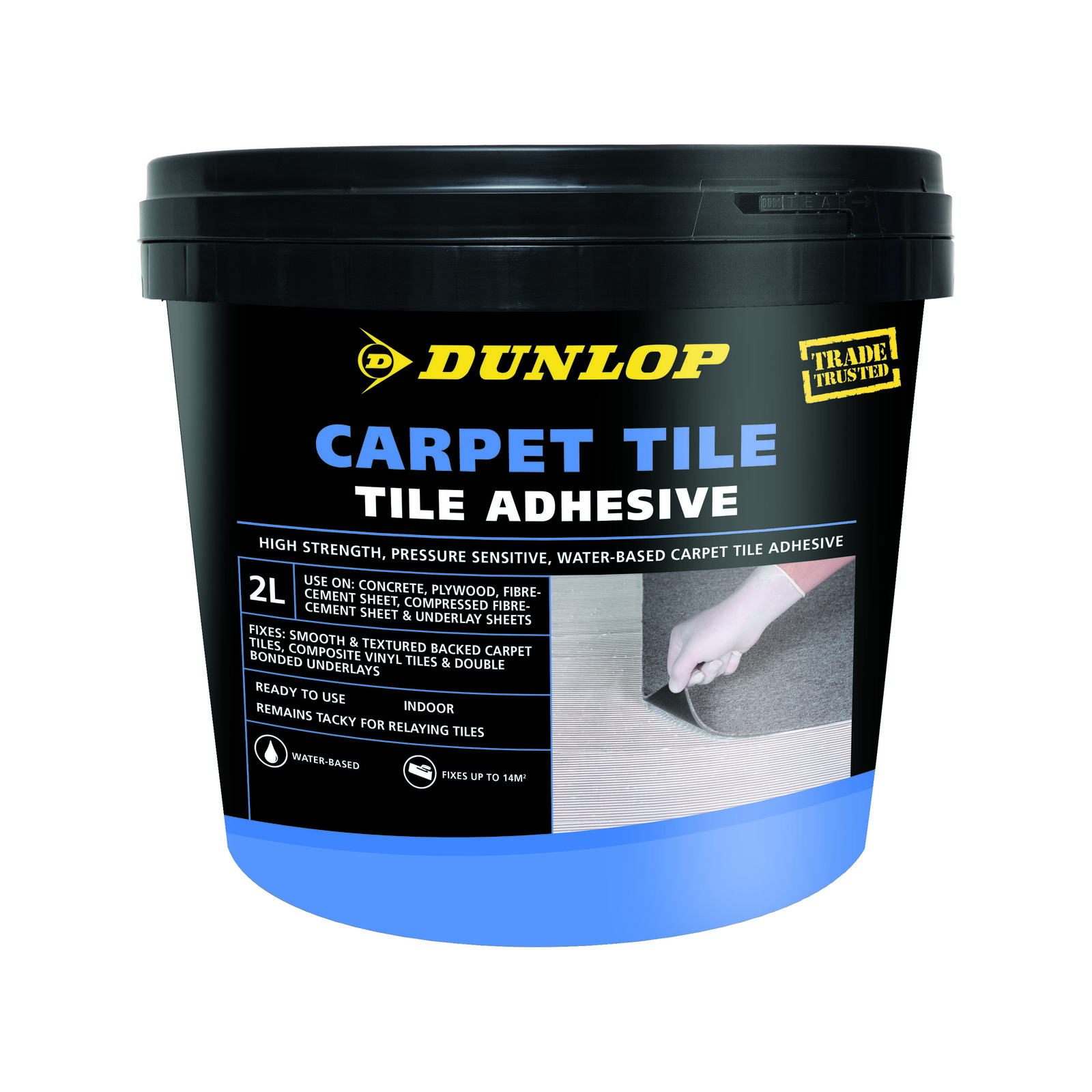 Dunlop 2L Pressure Sensitive Carpet Tile Adhesive - Bunnings Australia