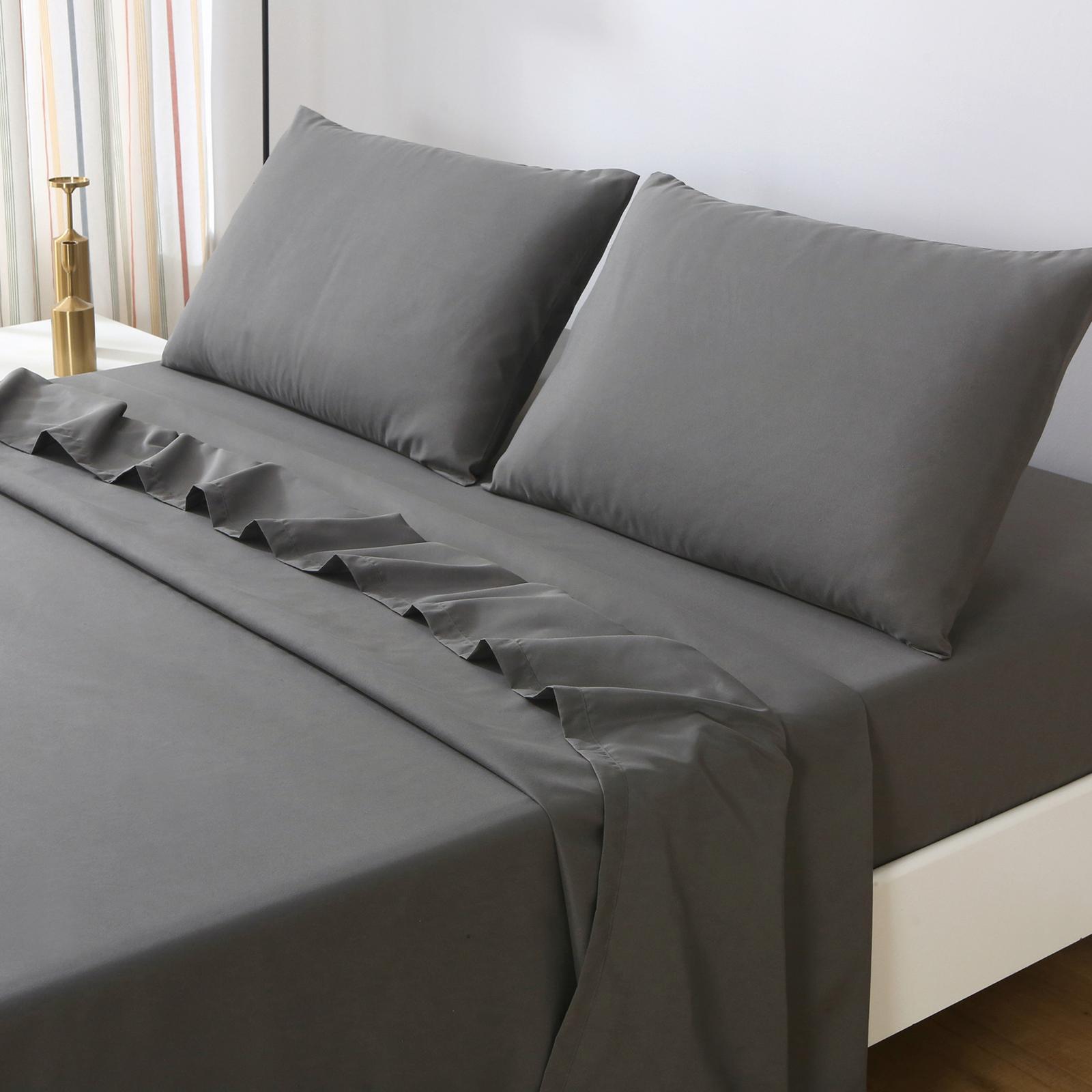 LINENOVA Microfiber Soft 1200TC Sheet Set - Dark Grey Single - Bunnings ...
