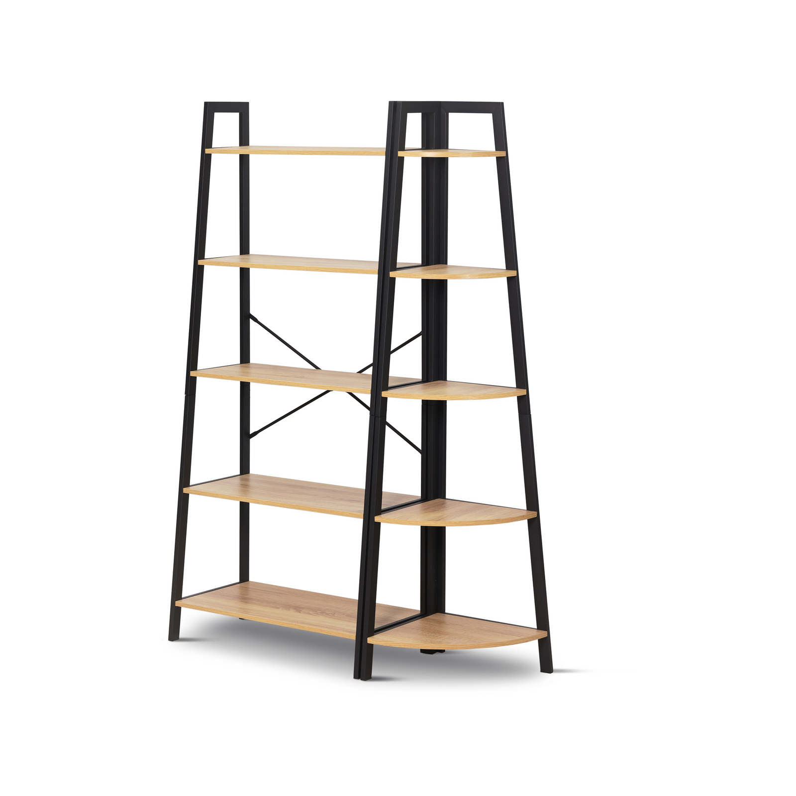 2pc Rome Industrial Style 5 Tier Display Shelf Set Oak - Bunnings Australia