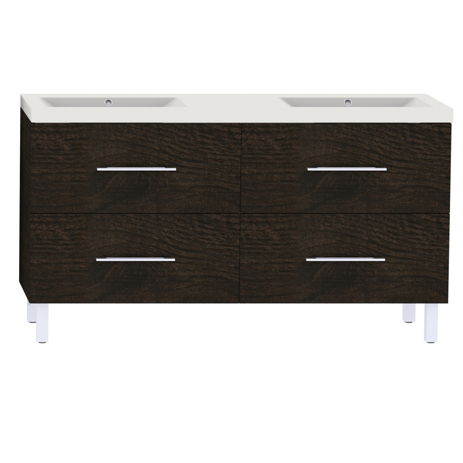 Forme 1500mm Blade Dark Chocolate Freestanding Vanity With Polymarble ...