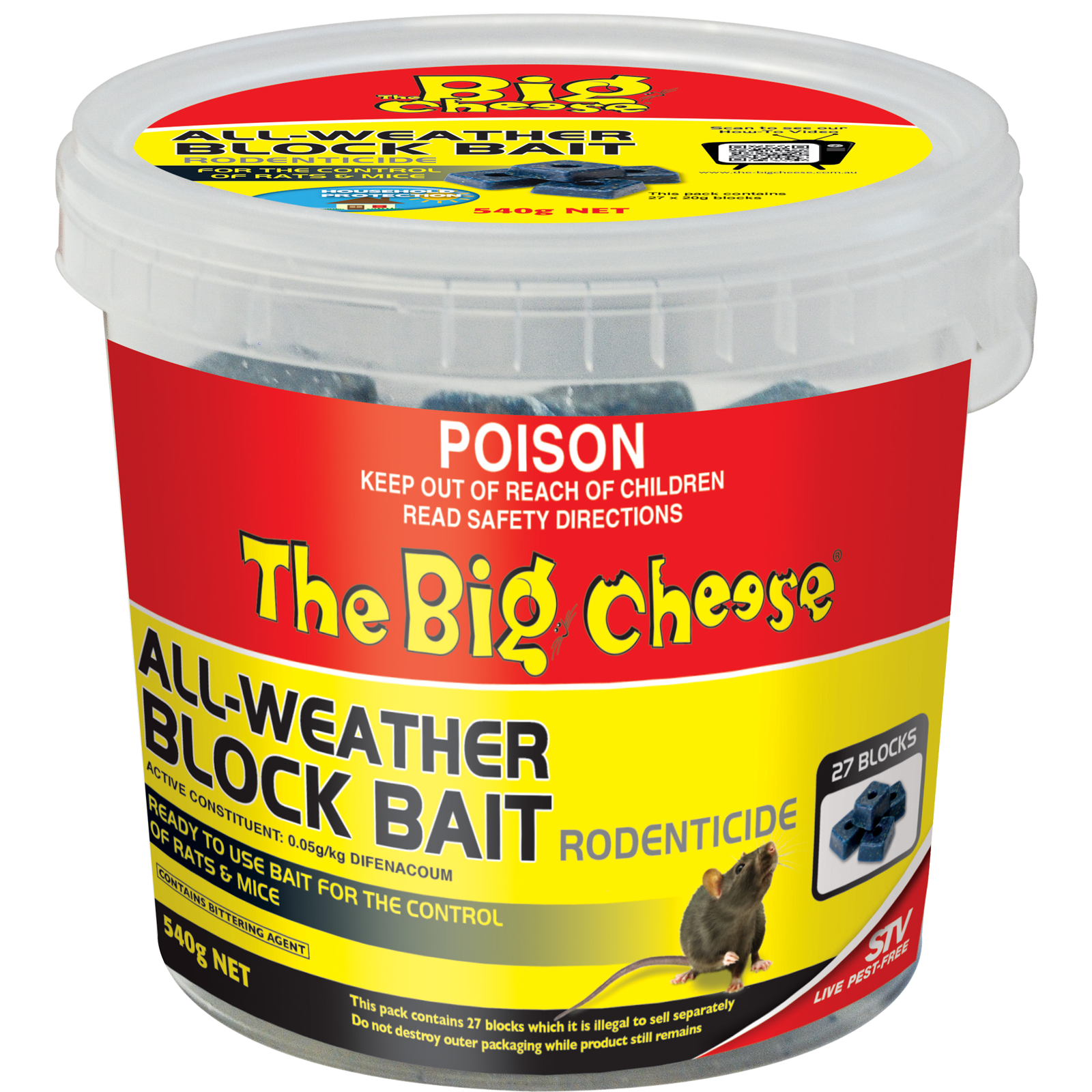 The Big Cheese 540g All Weather Block Bait - Bunnings Australia