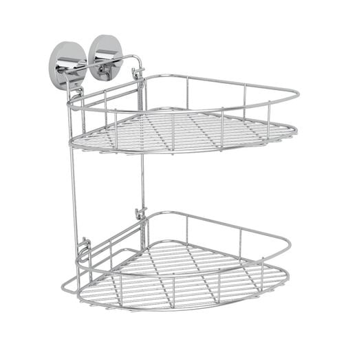 Fusion-Loc 16kg Stainless Steel Suction Double Corner Shower Caddy ...