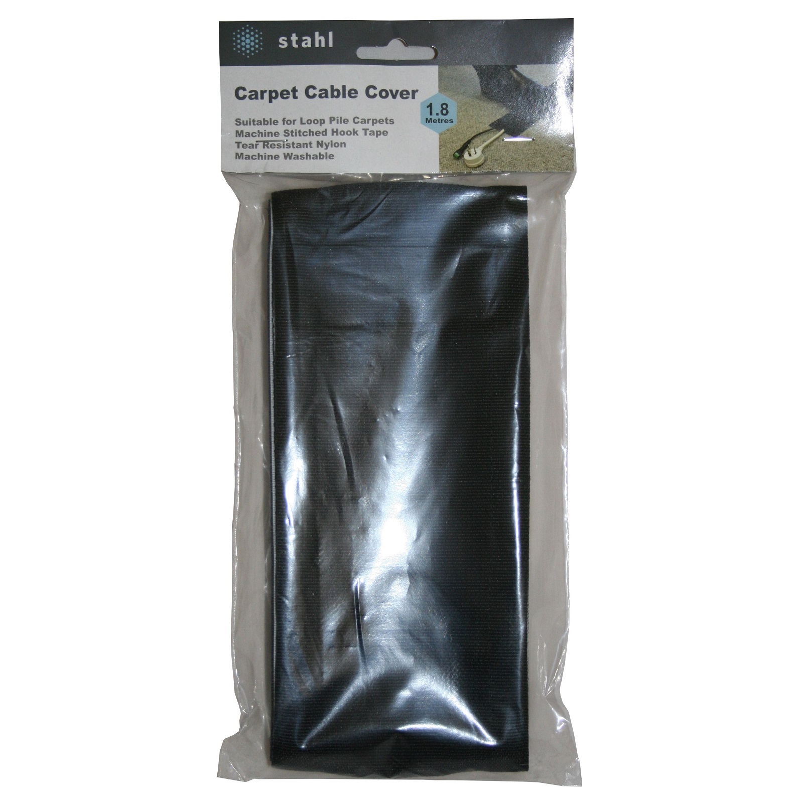 Stahl 1.8m Black Tear Resist Hook And Loop Cable Cover - Bunnings Australia