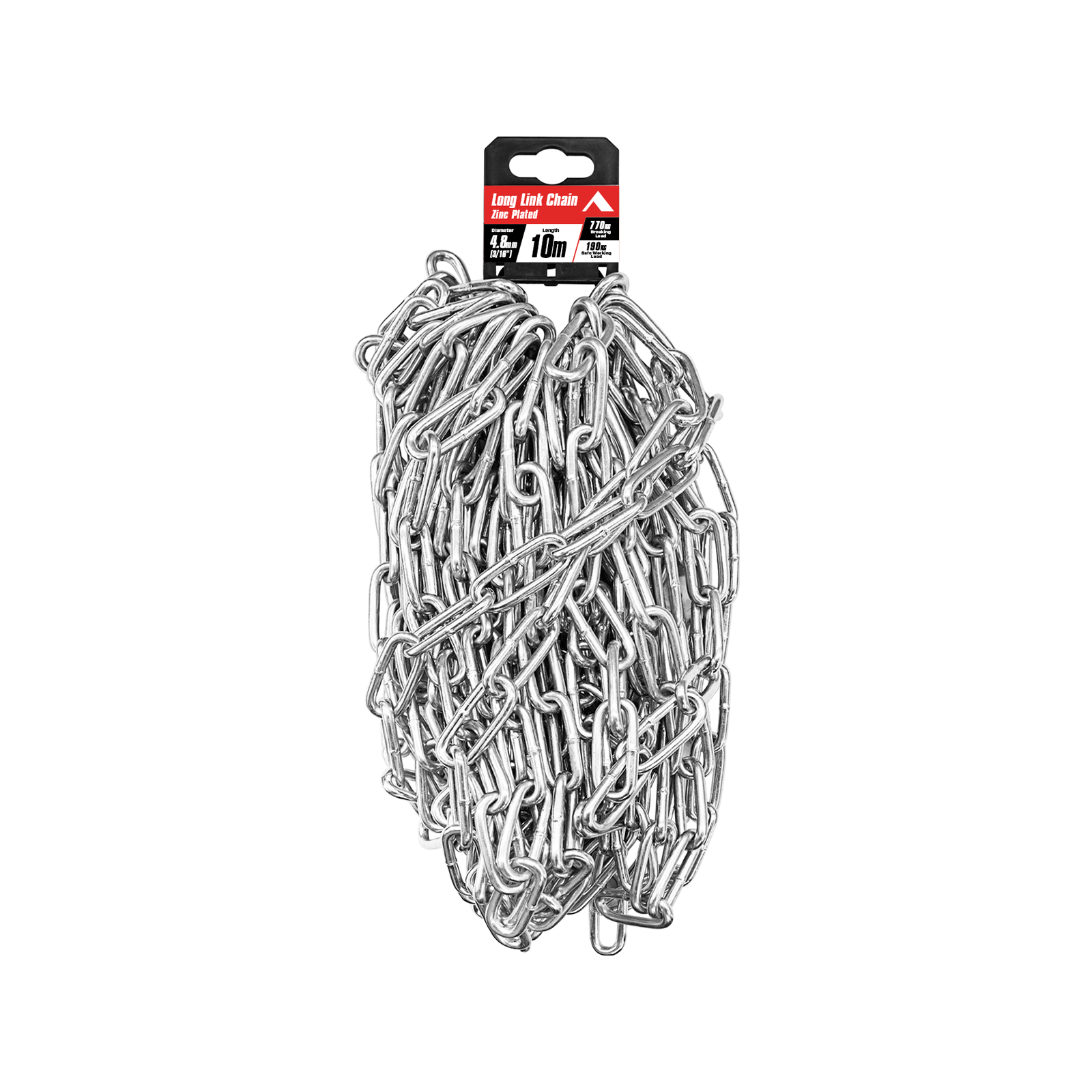 Pinnacle 4.8mm 3/16" x 10m Zinc Plated Long Link Chain - Bunnings Australia