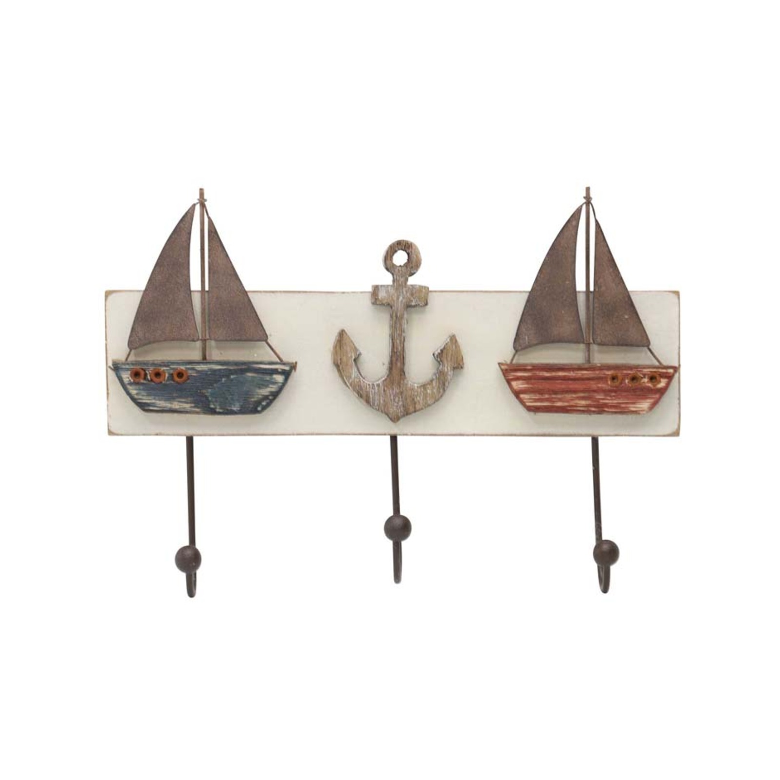 Willow & Silk 3 Hook Nautical Sailboat Wall Coat Rack - Bunnings Australia