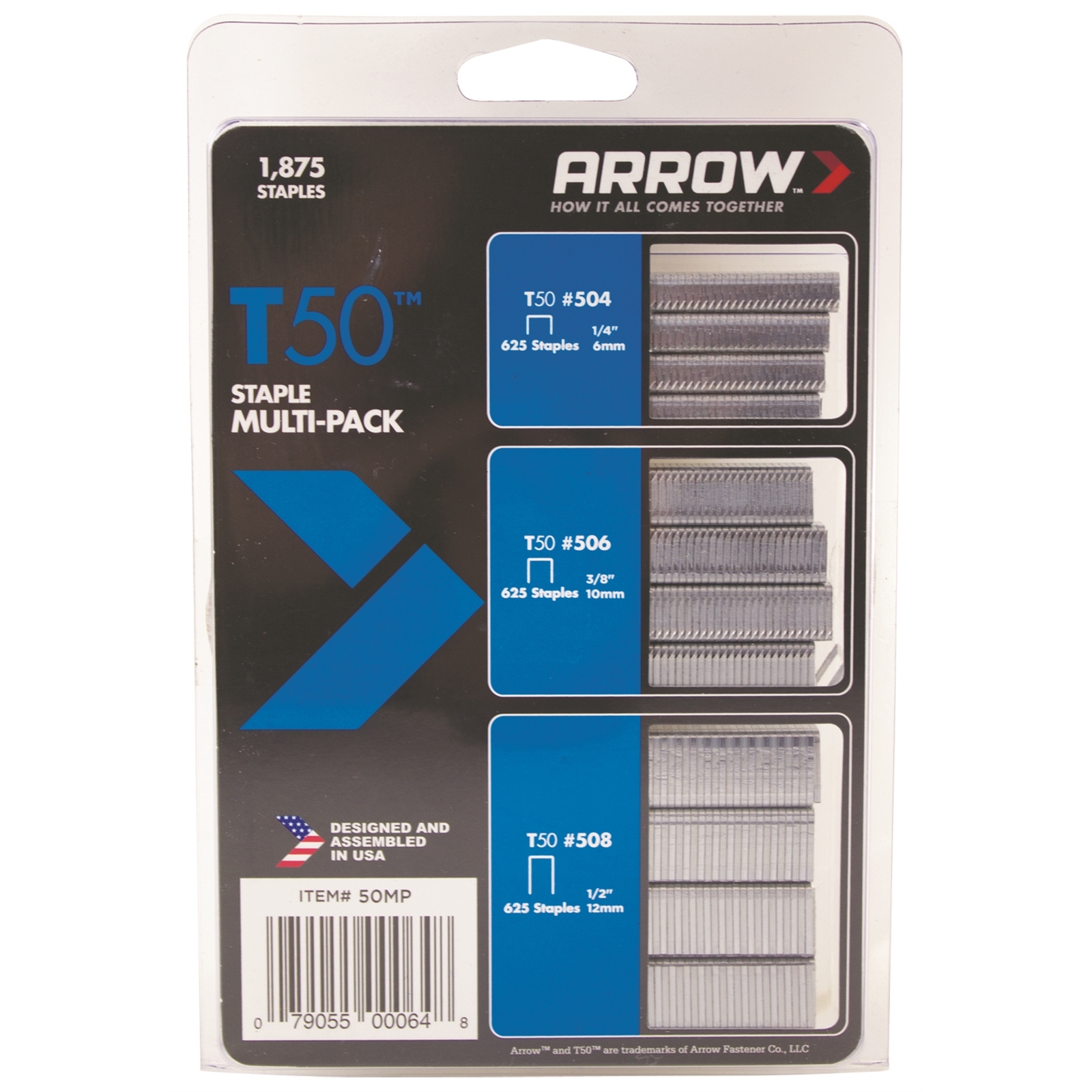 Arrow T50 Staple Multi-Pack 1875 Pack - Bunnings Australia