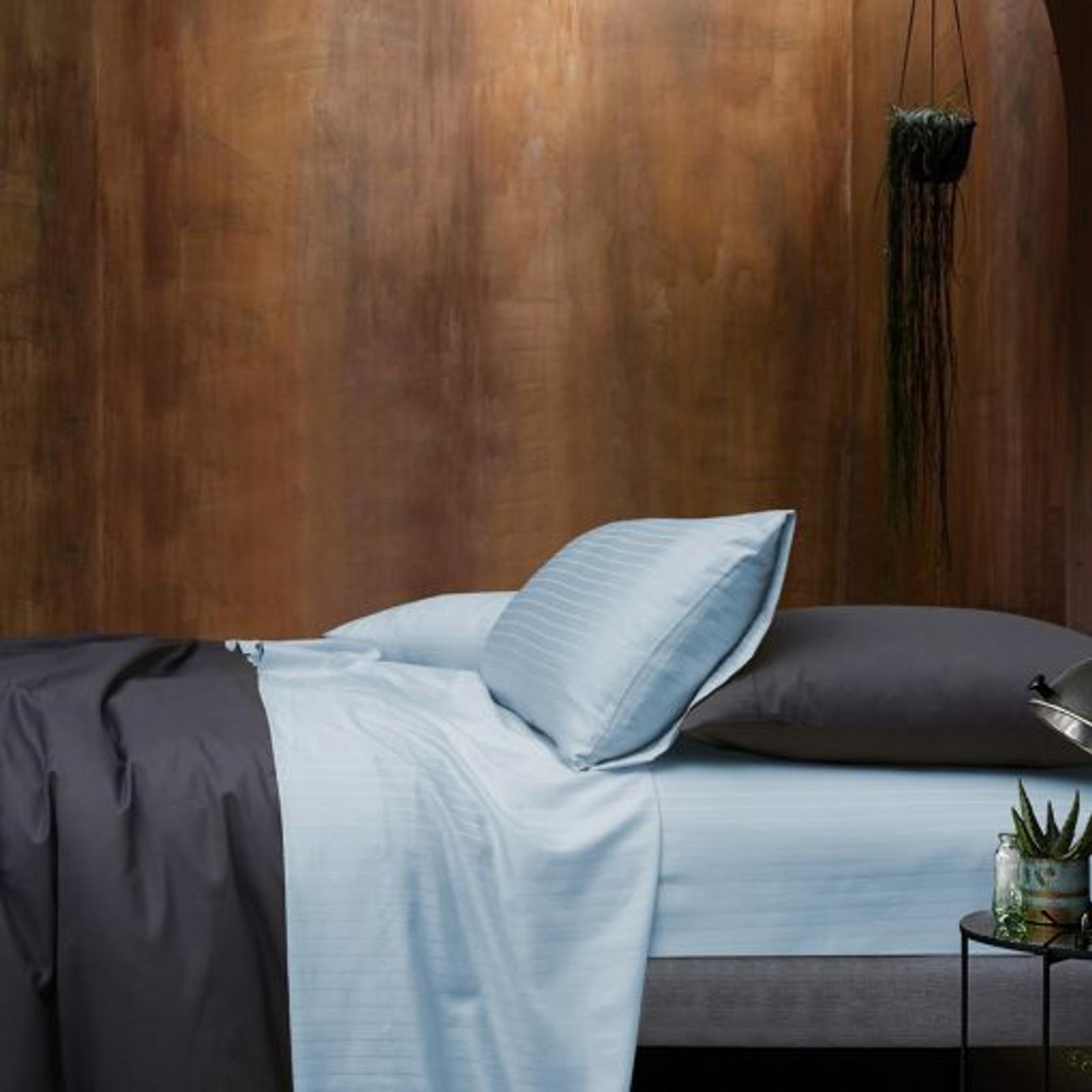 1000TC Pure Cotton Sheet Set Stripe – Baby Blue - Queen - Bunnings ...