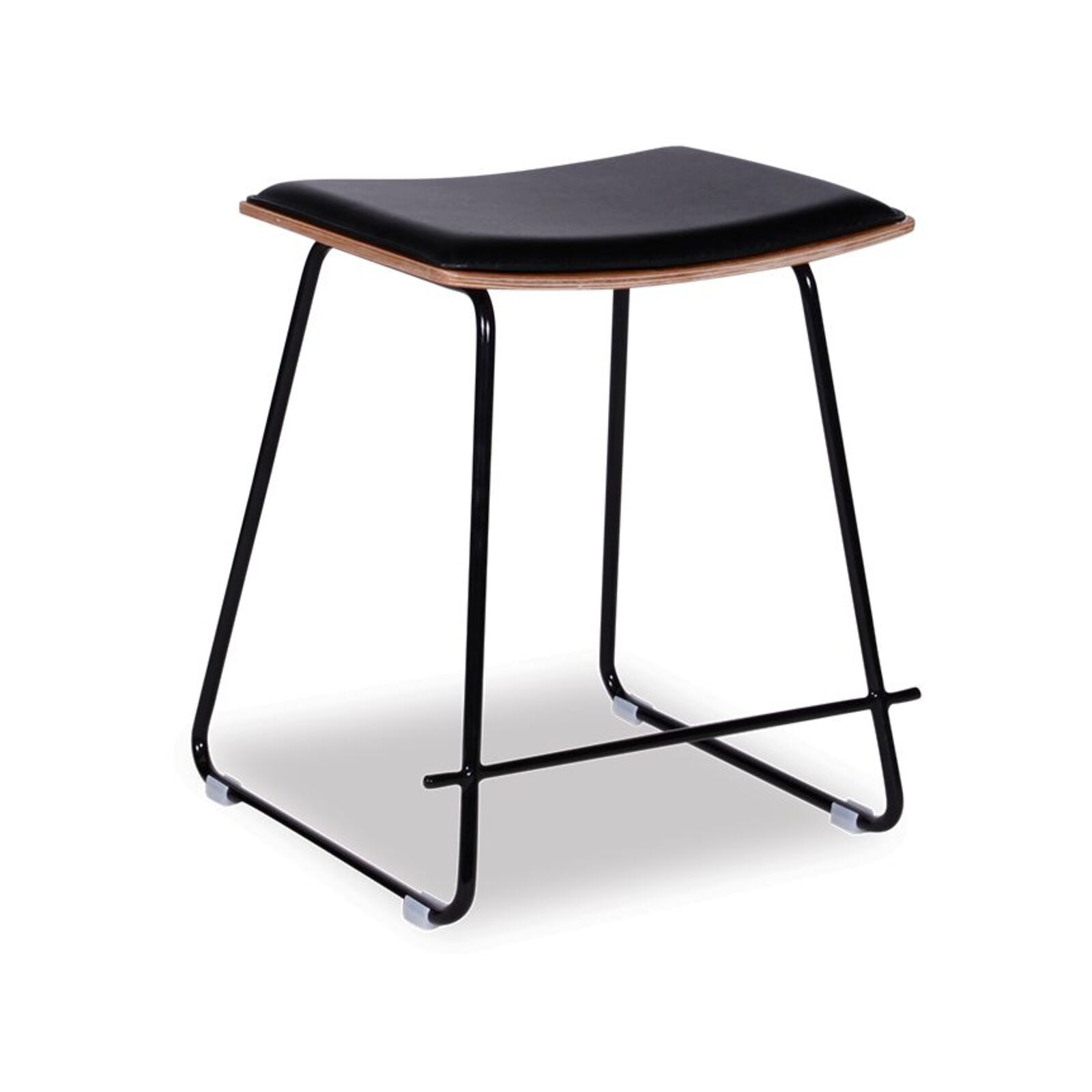 Hudson Low Stool - Black - Black Pad - Bunnings Australia
