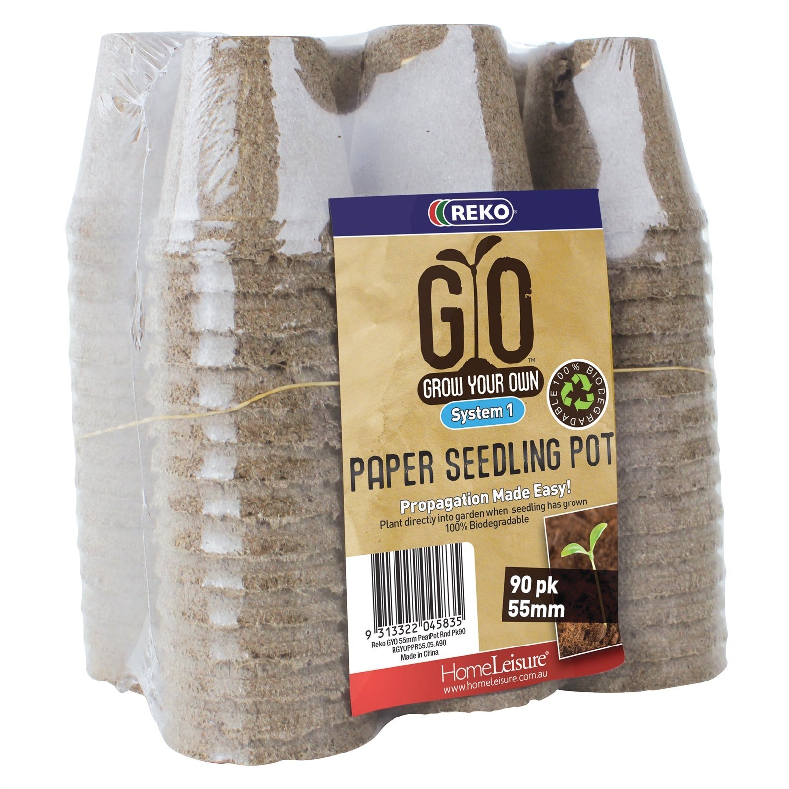 REKO GYO 55mm Paper Grow Your Own Seedling Pot - 90 Pack - Bunnings ...