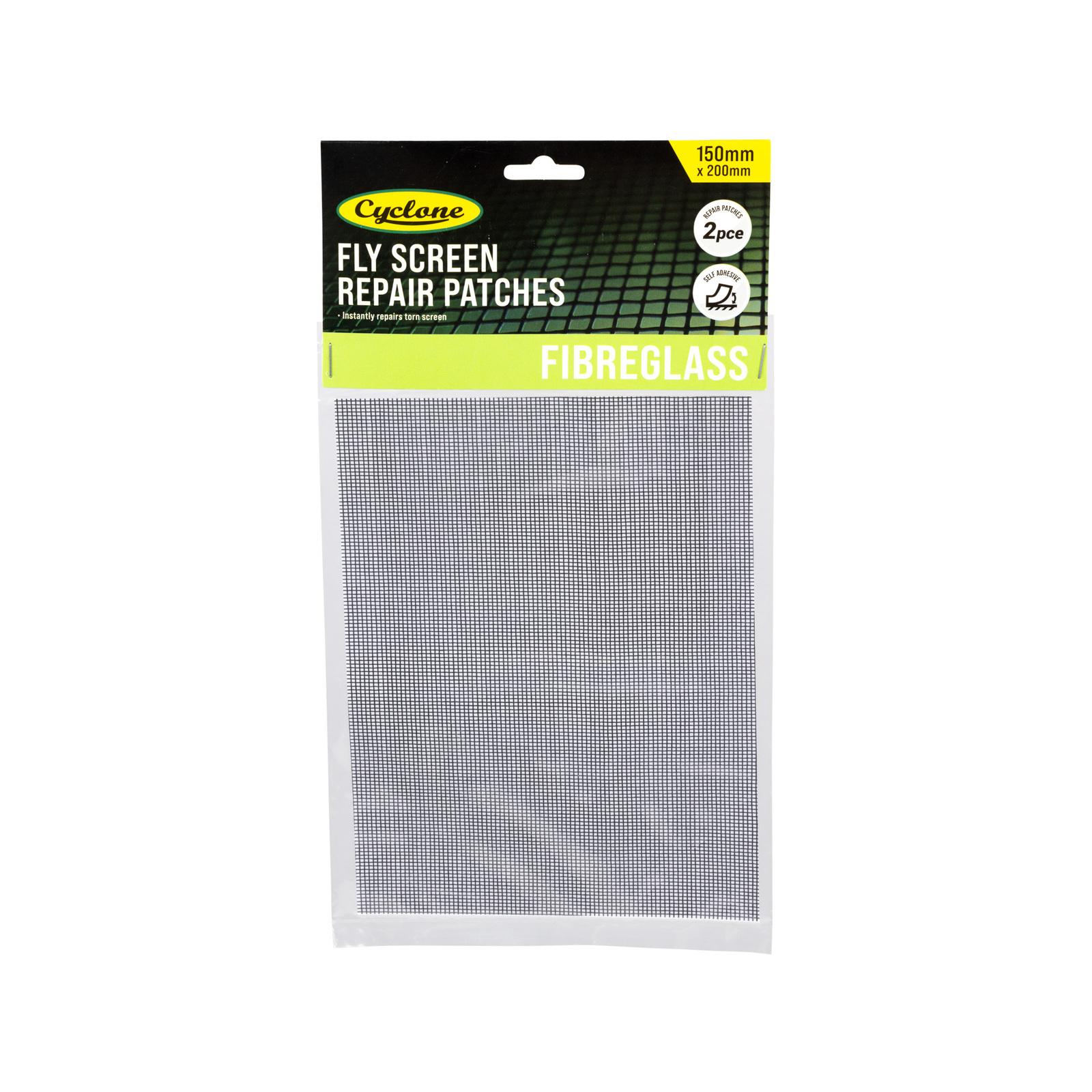 Cyclone 150 x 200mm Fibreglass Flyscreen Repair Patch - 2 Pack ...