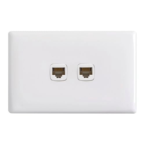 HPM LINEA 2 Gang TV And Audio Rj45 Data Outlet - Bunnings Australia