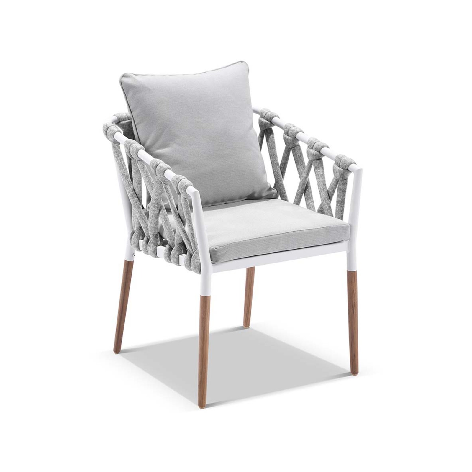 Outdoor Silas Outdoor Rope Dining Chair - White - Bunnings Australia
