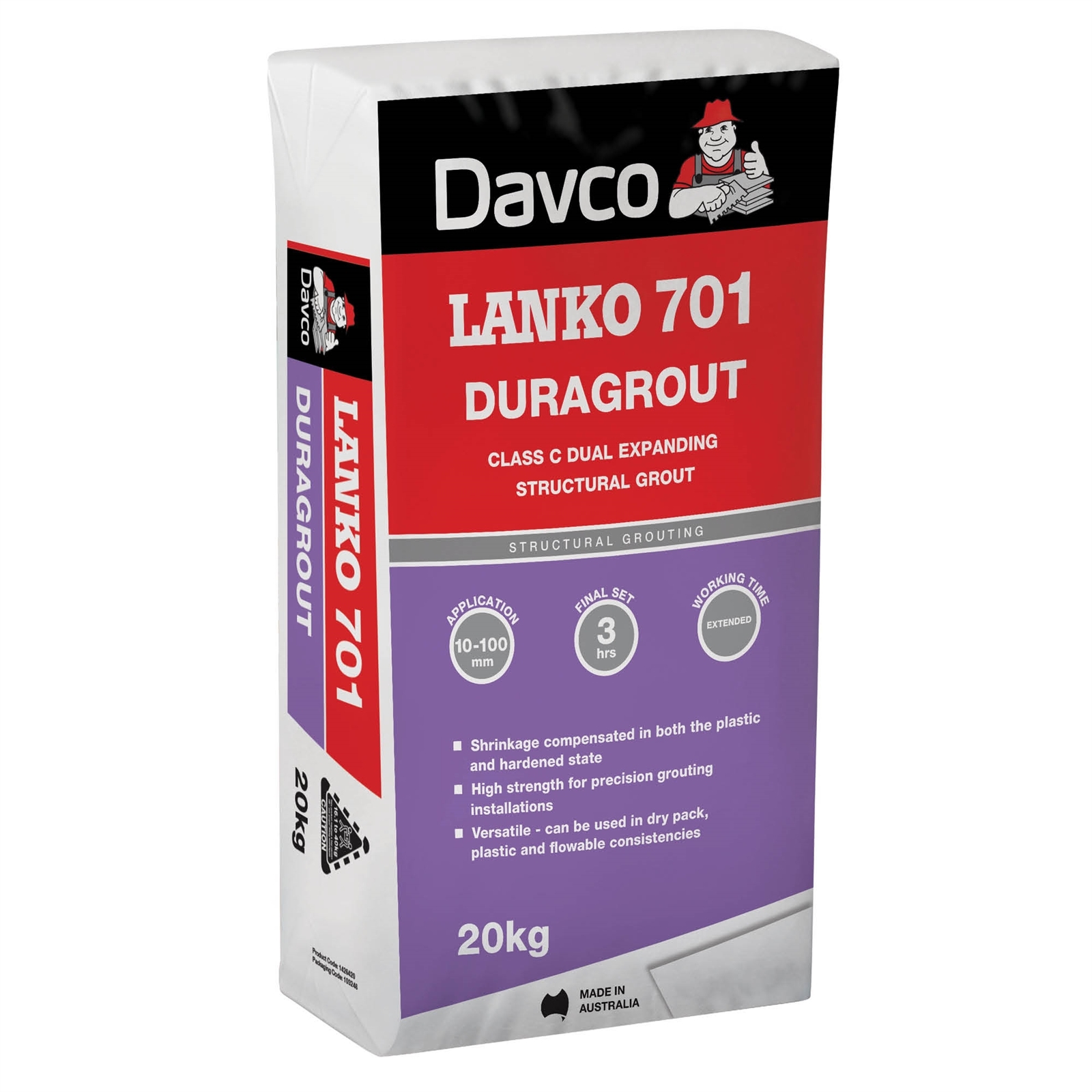 Lanko 20kg 701 Duragrout Structural Grouting - Bunnings Australia