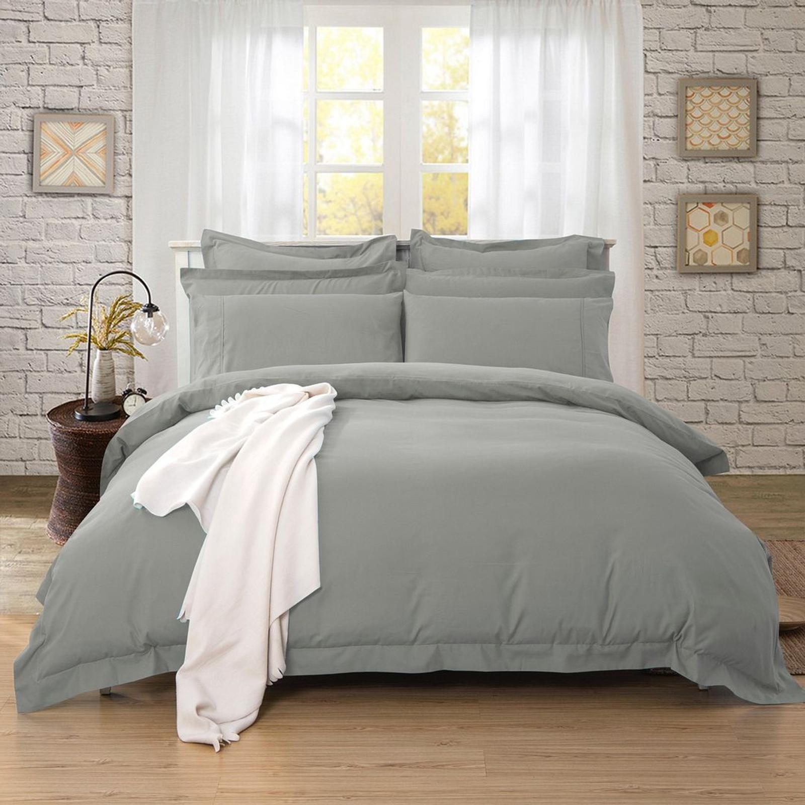 Fabric Fantastic 1000TC Tailored King Single Size Grey Quilt/Doona/Duvet Cover Set - Bunnings ...