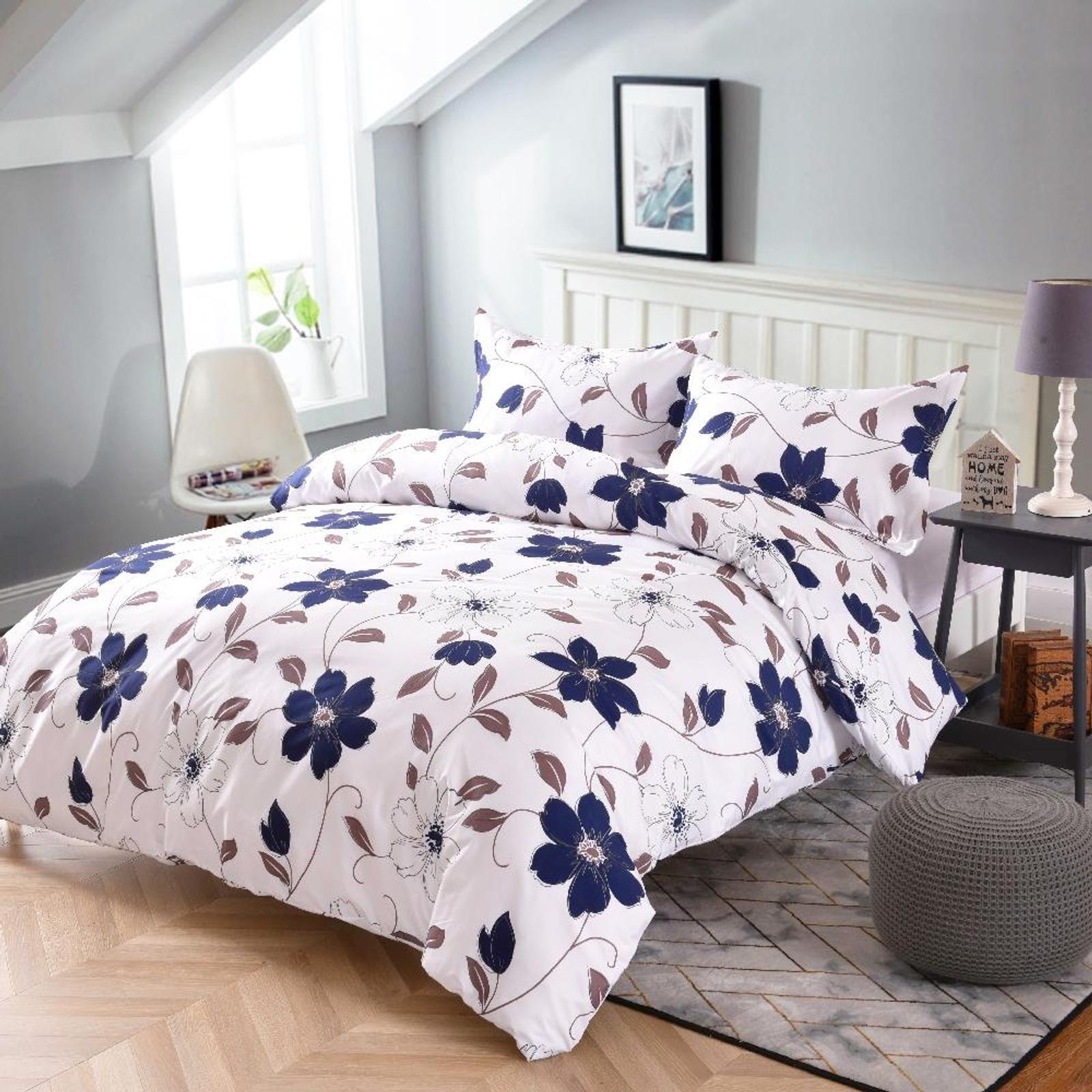 Dreamfields Queen Brunnera Design Soft Quilt Doona Duvet Cover Set ...