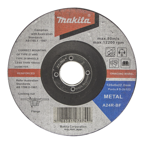 Makita 125 x 6 x 22.2mm Grinding Disc - Bunnings Australia