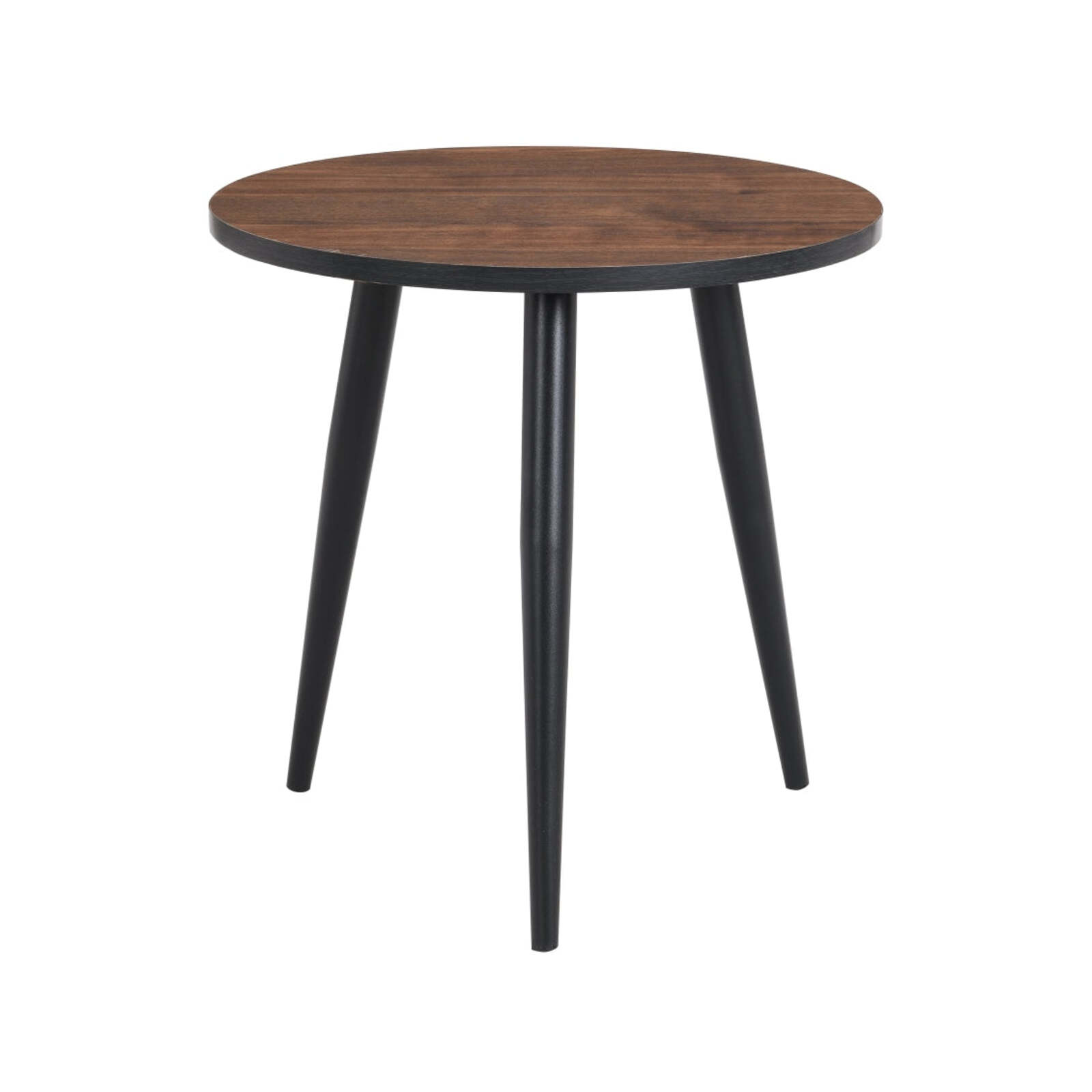Gael Round Wooden Side End Lamp Table - Dark Oak/Black - Bunnings Australia