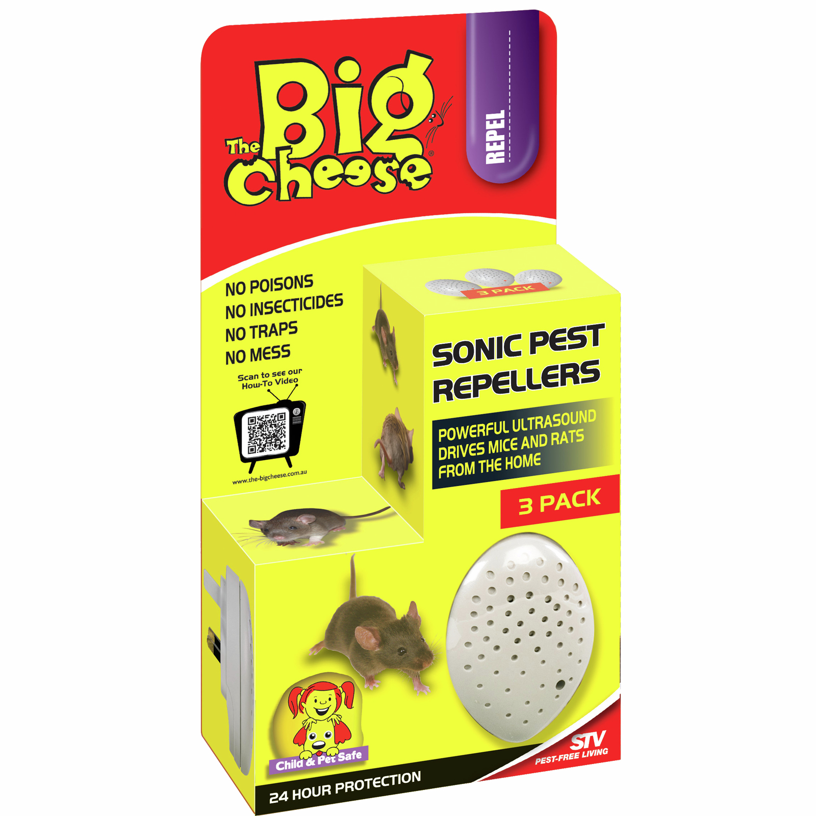 The Big Cheese Sonic Pest Repeller - 3 Pack - Bunnings Australia