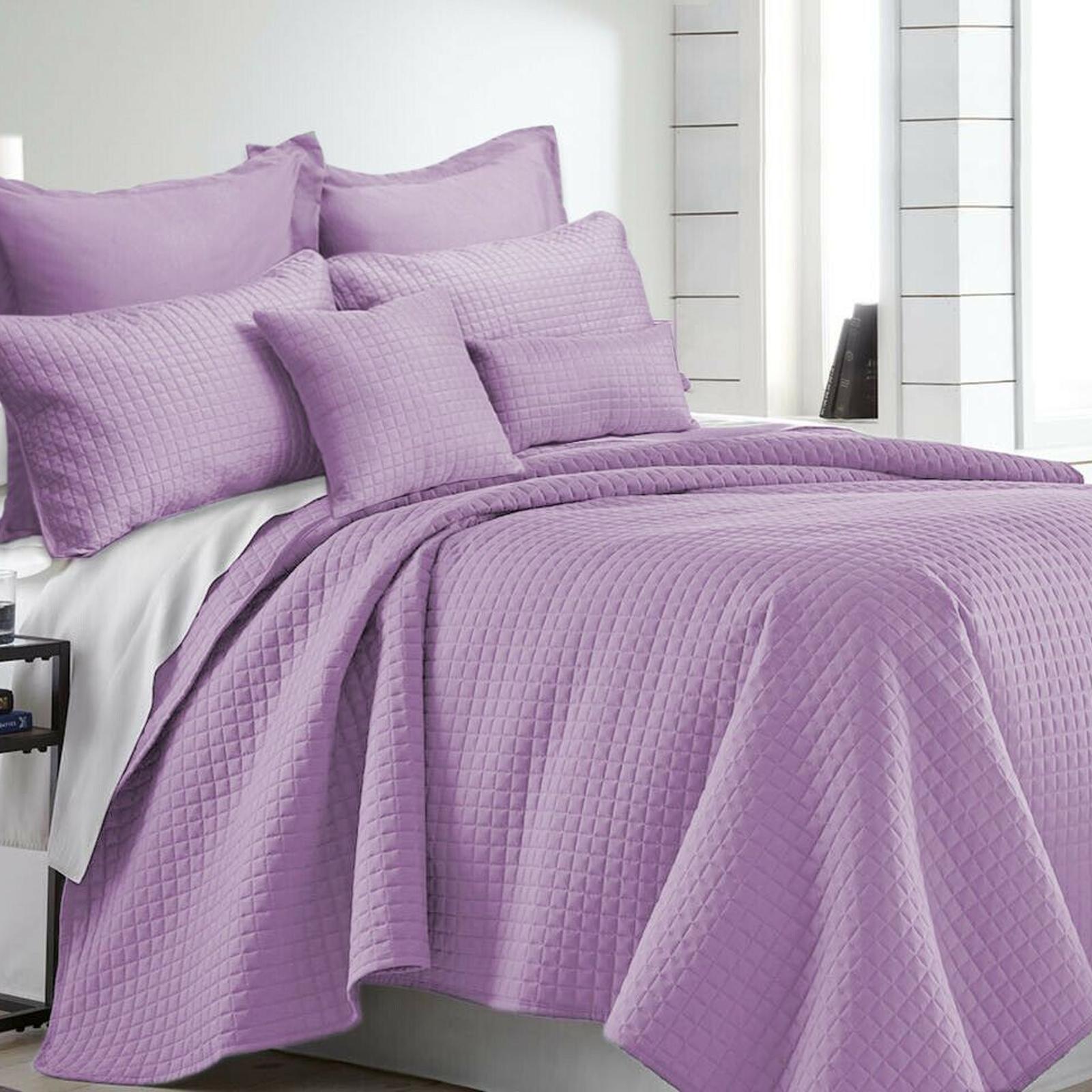 Ramesses 7 Piece Light Comforter Set | Coverlet Set | King - Lavender ...