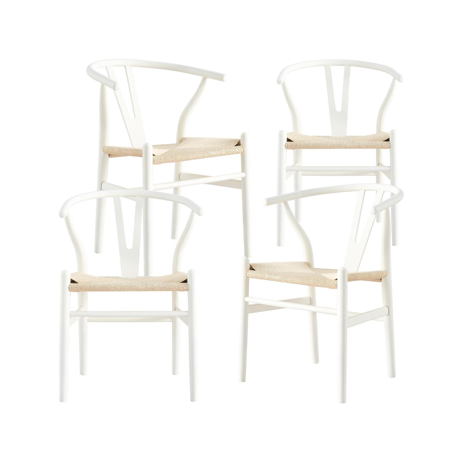 Anemone Set of 4 Wishbone Dining Chair Beech Timber Replica Hans Wenger ...