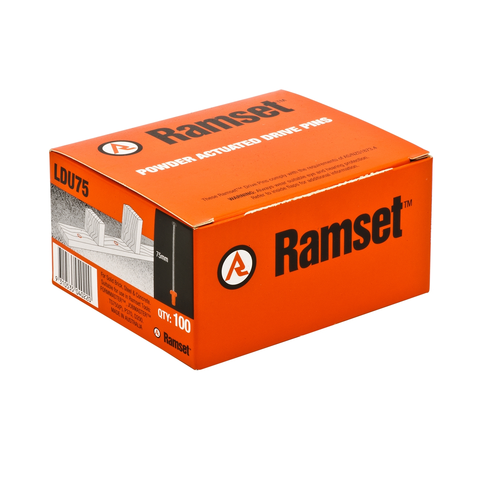 Ramset 3.7 x 75mm Nail Gun Drive Pin - 100 Pack - Bunnings Australia