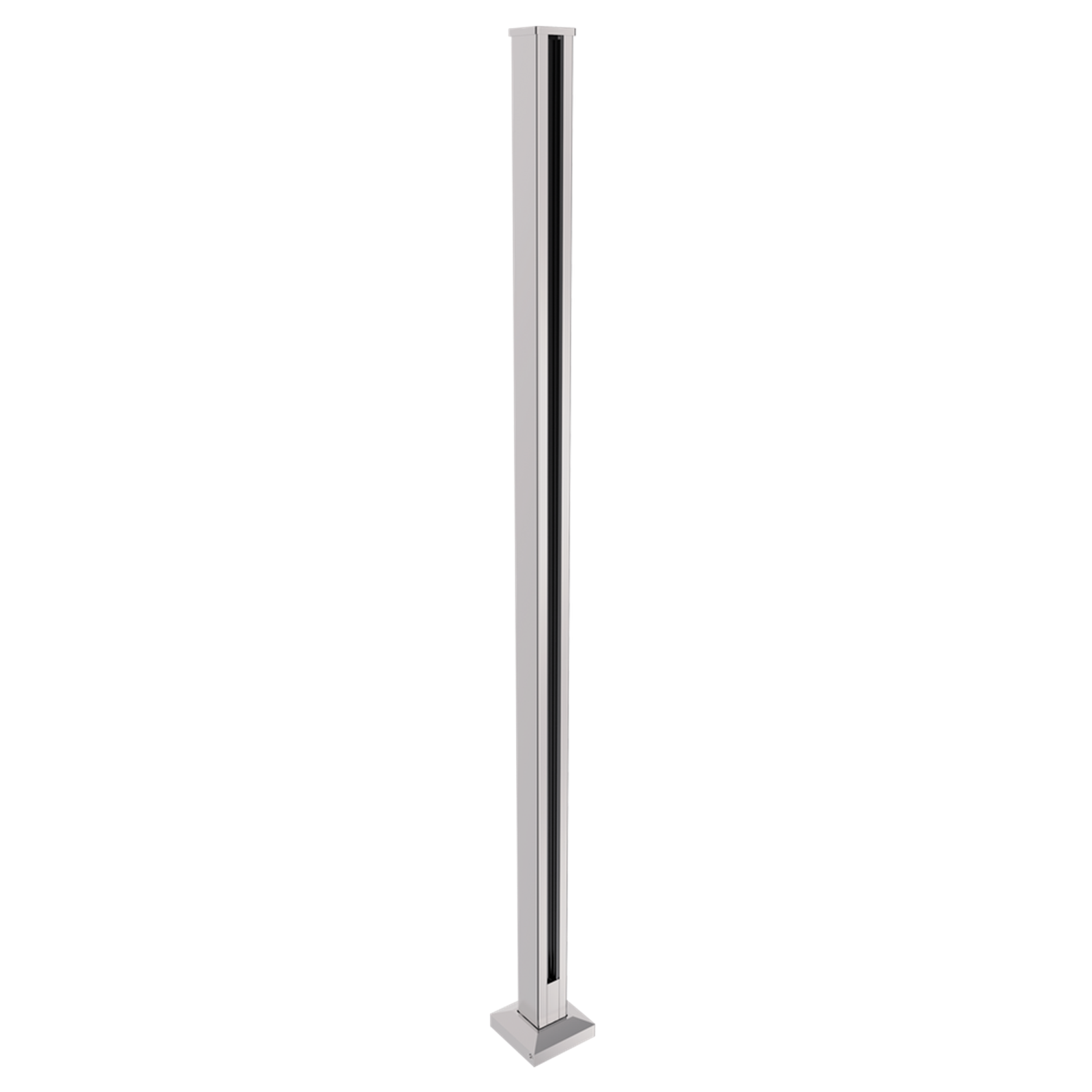 Architects Choice 50 x 50 x 1300mm Silver Glass Fence Flanged End Post ...