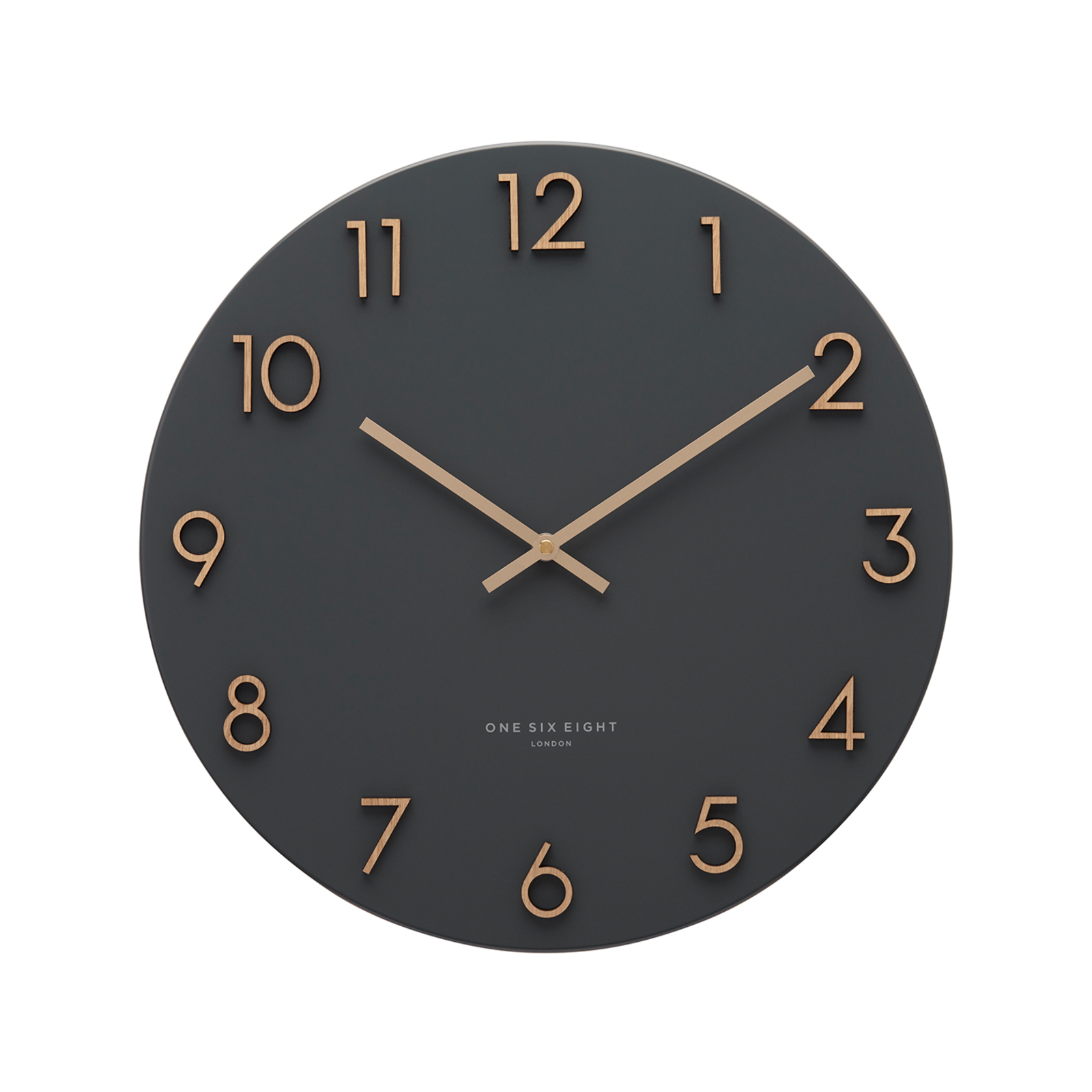 One Six Eight London Katelyn Charcoal Grey 60cm Metal Wall Clock ...