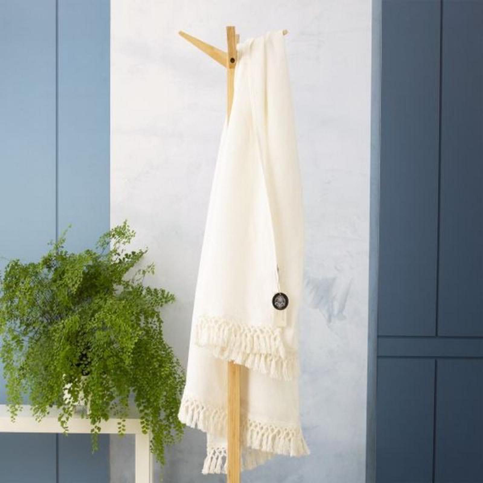 Renee Taylor Cavallo Washed French Linen White Throw - Bunnings Australia