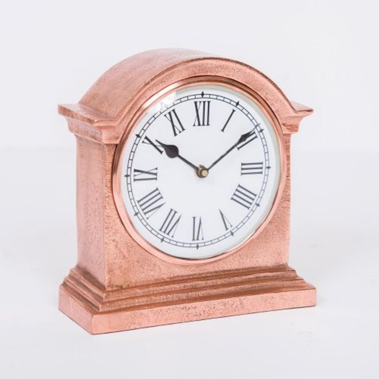 SSH COLLECTION Hutt Large Table Clock with Round White Face - Copper ...
