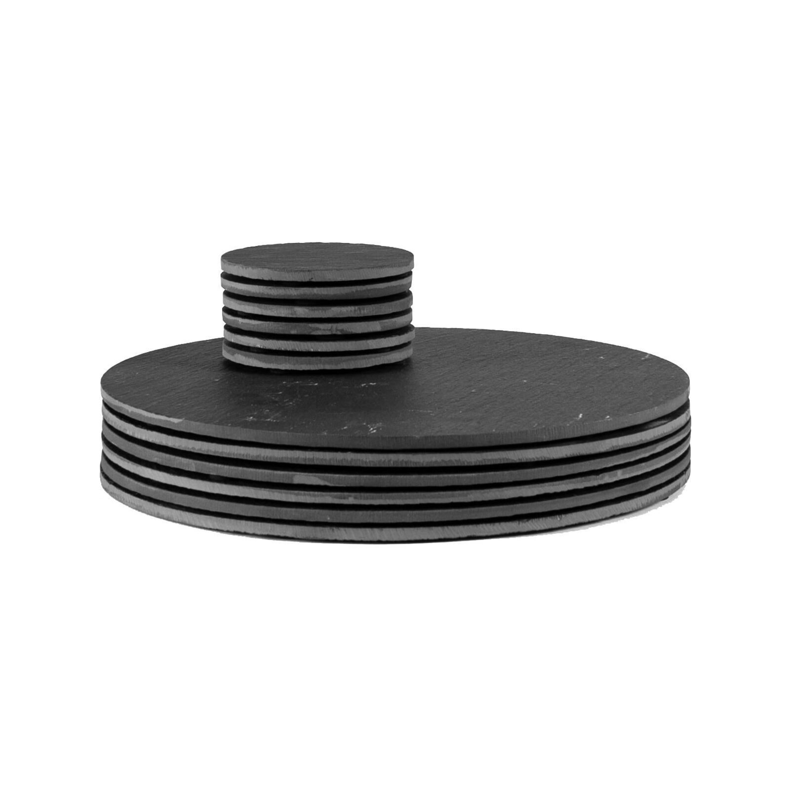 Argon Tableware 12 Piece Linea Round Slate Placemats & Coasters Set ...