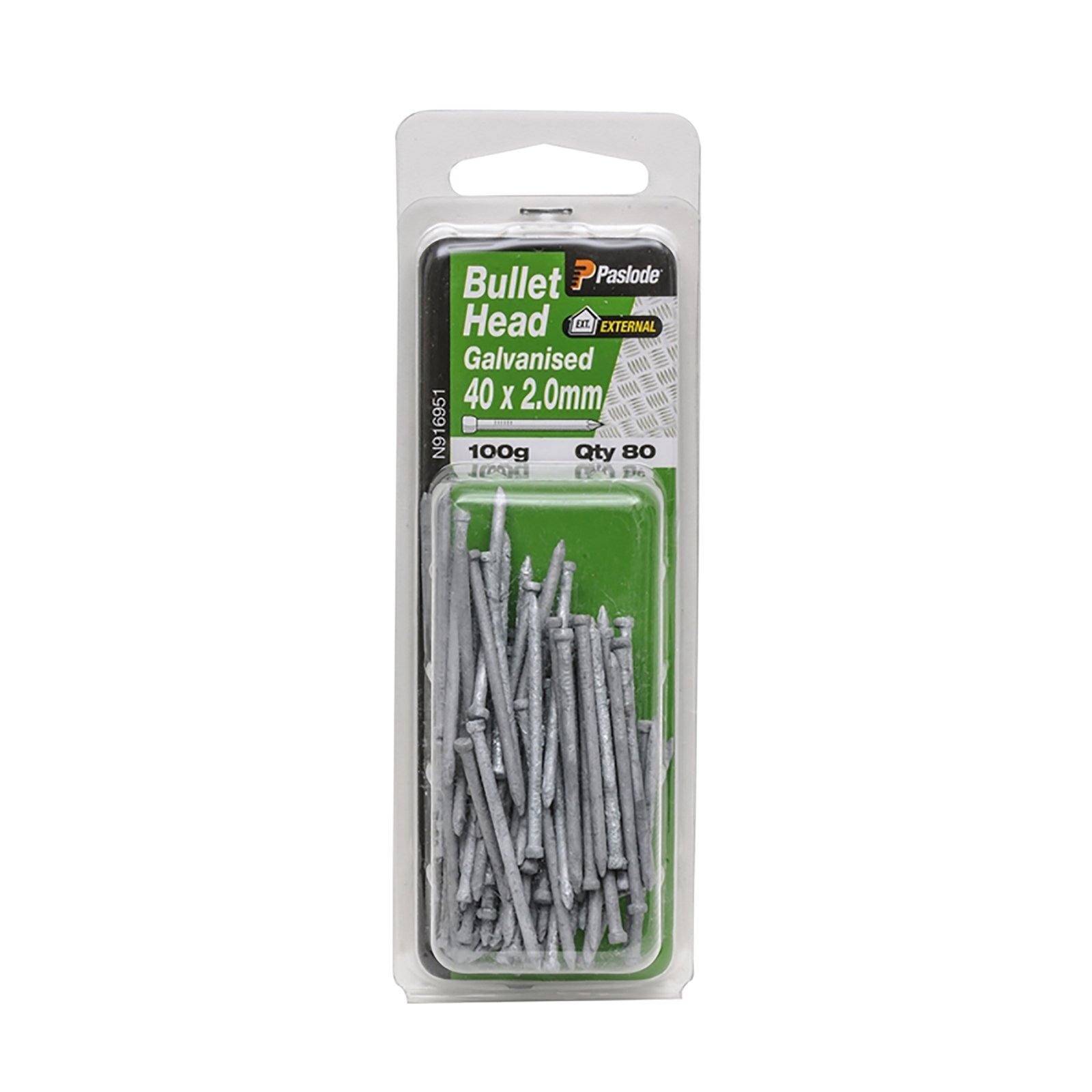 Paslode 40 x 2.0mm Galvanised Bullet Head Nail - 80 Pack - Bunnings New ...