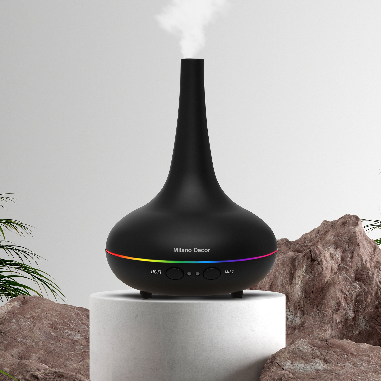 Diffuser 15 X 15 X 20cm - Black - Ultrasonic Aromatherapy Diffuser ...
