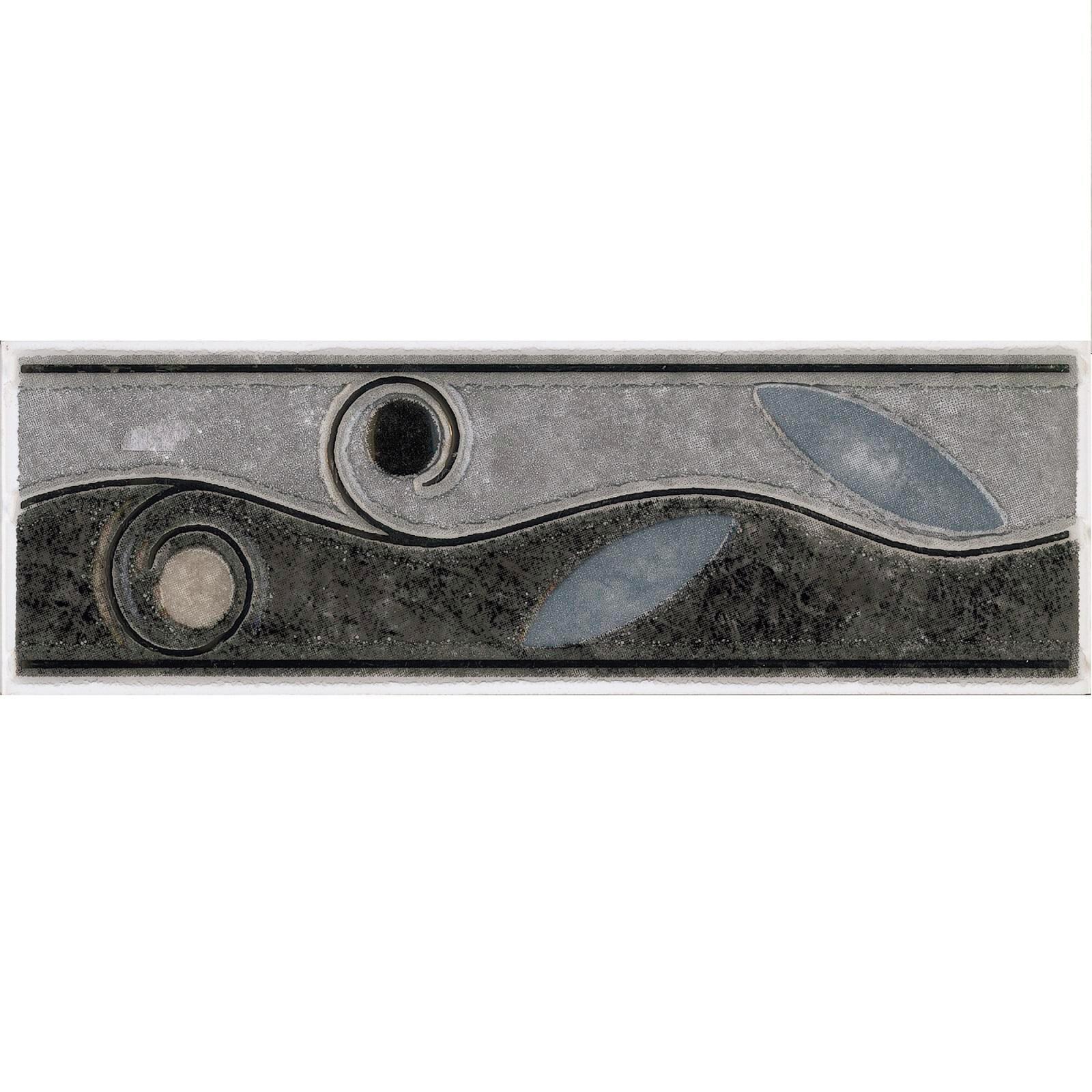 Vision Tiles 65 x 200mm Butterfly Black Listello Ceramic Wall Tile ...