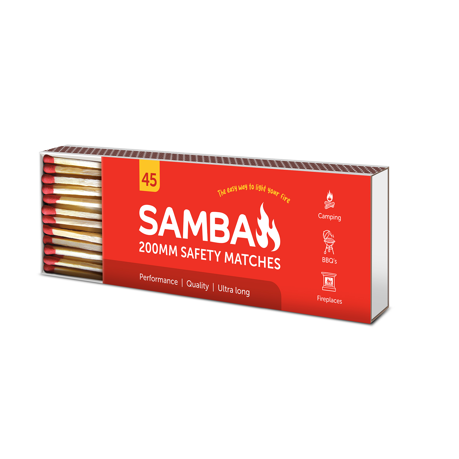 Samba 200mm Ultra Long Safety Matches - 45 Pack - Bunnings New Zealand