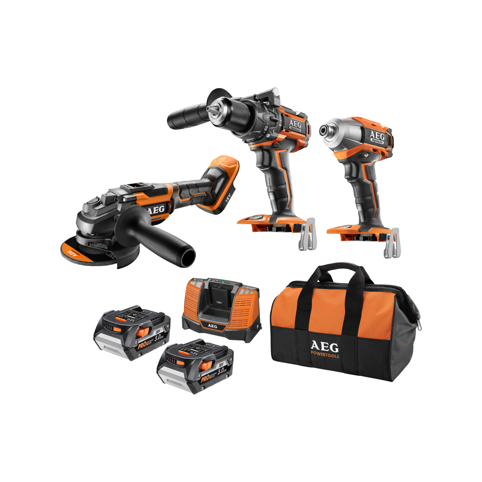 AEG 18V 5.0Ah 3 Piece Brushless Combo Kit - Bunnings New Zealand