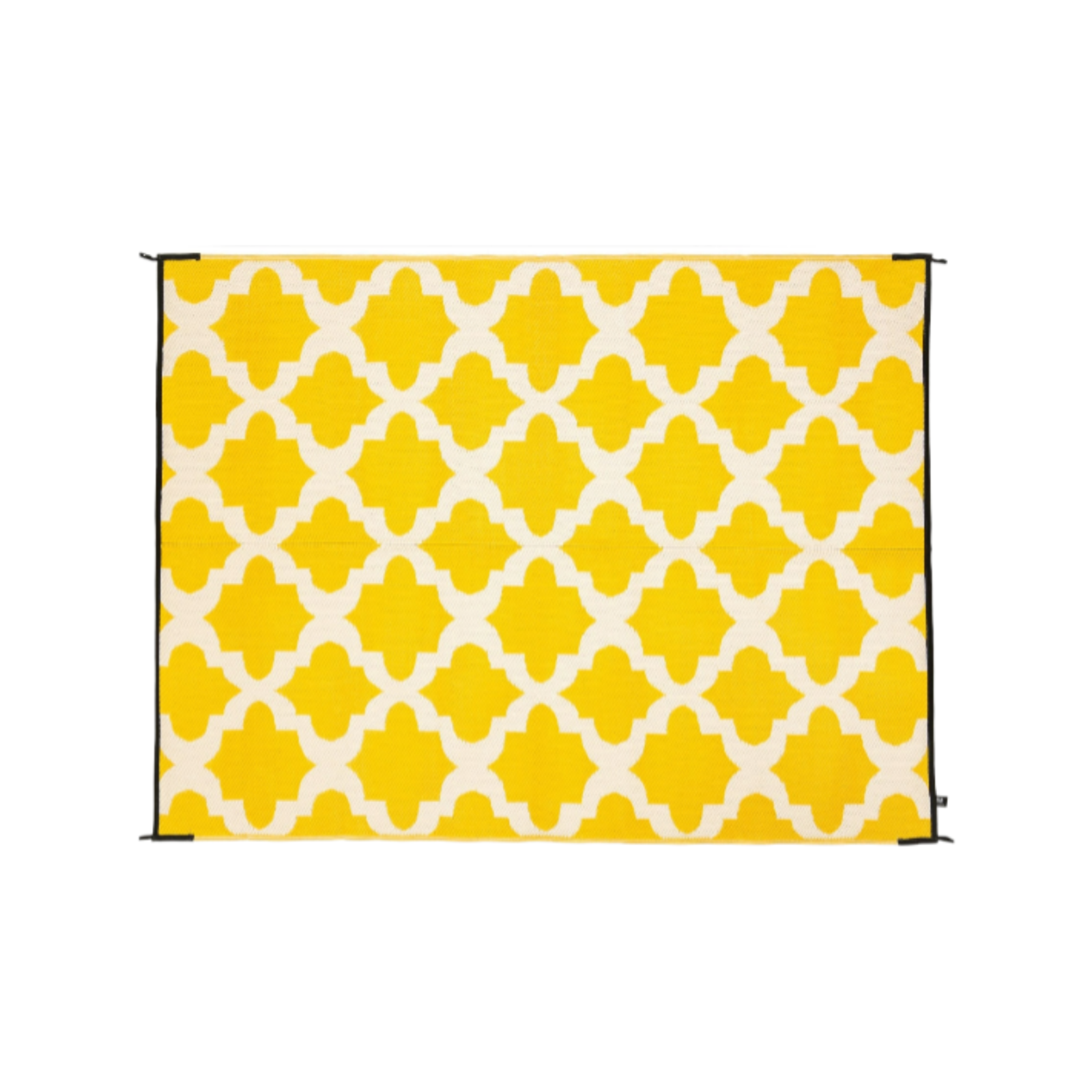Outdoor Rug / Camping Mat - Morocco Yellow And White - Bunnings Australia