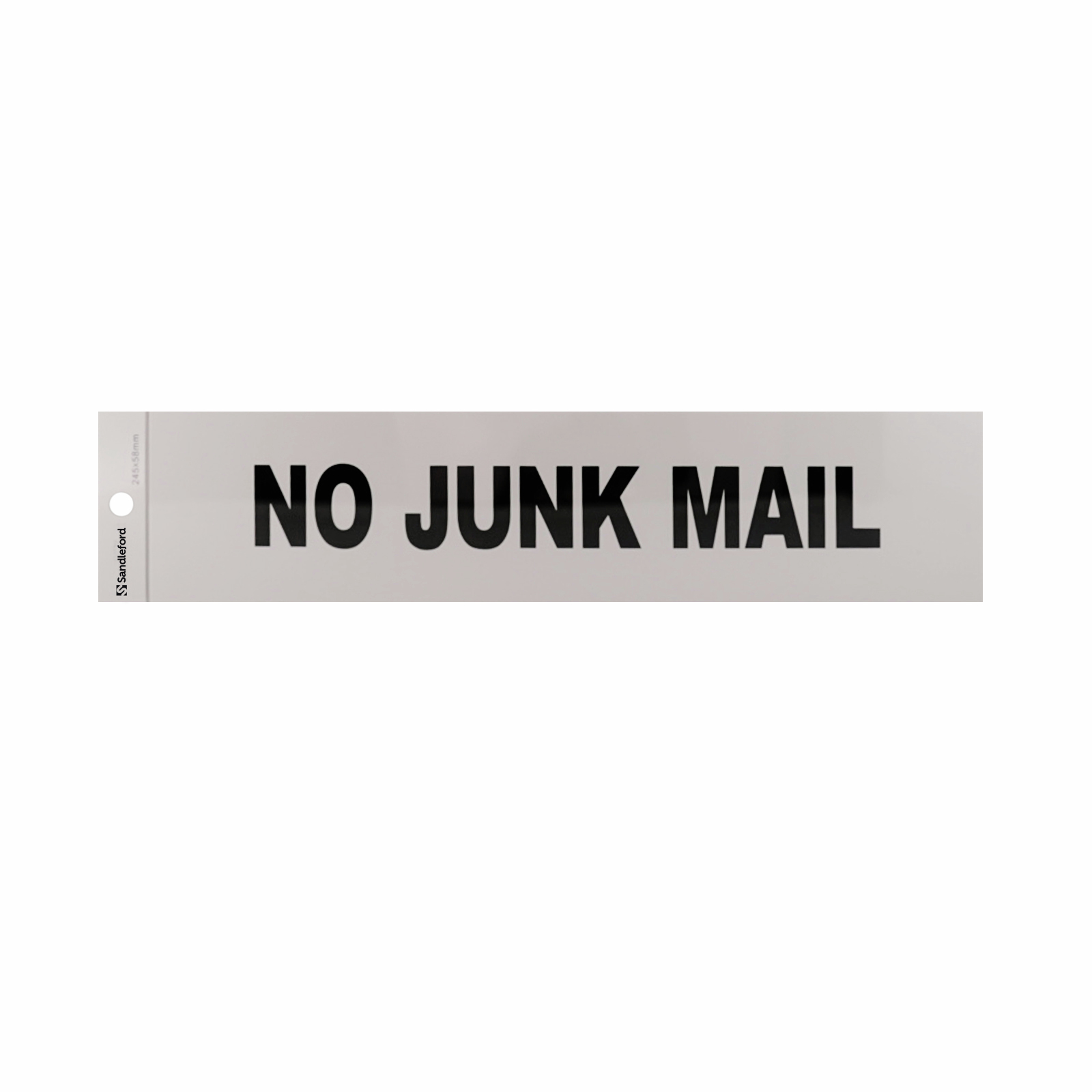 Sandleford 245 x 58mm No Junk Mail Silver Self Adhesive Sign - Bunnings ...