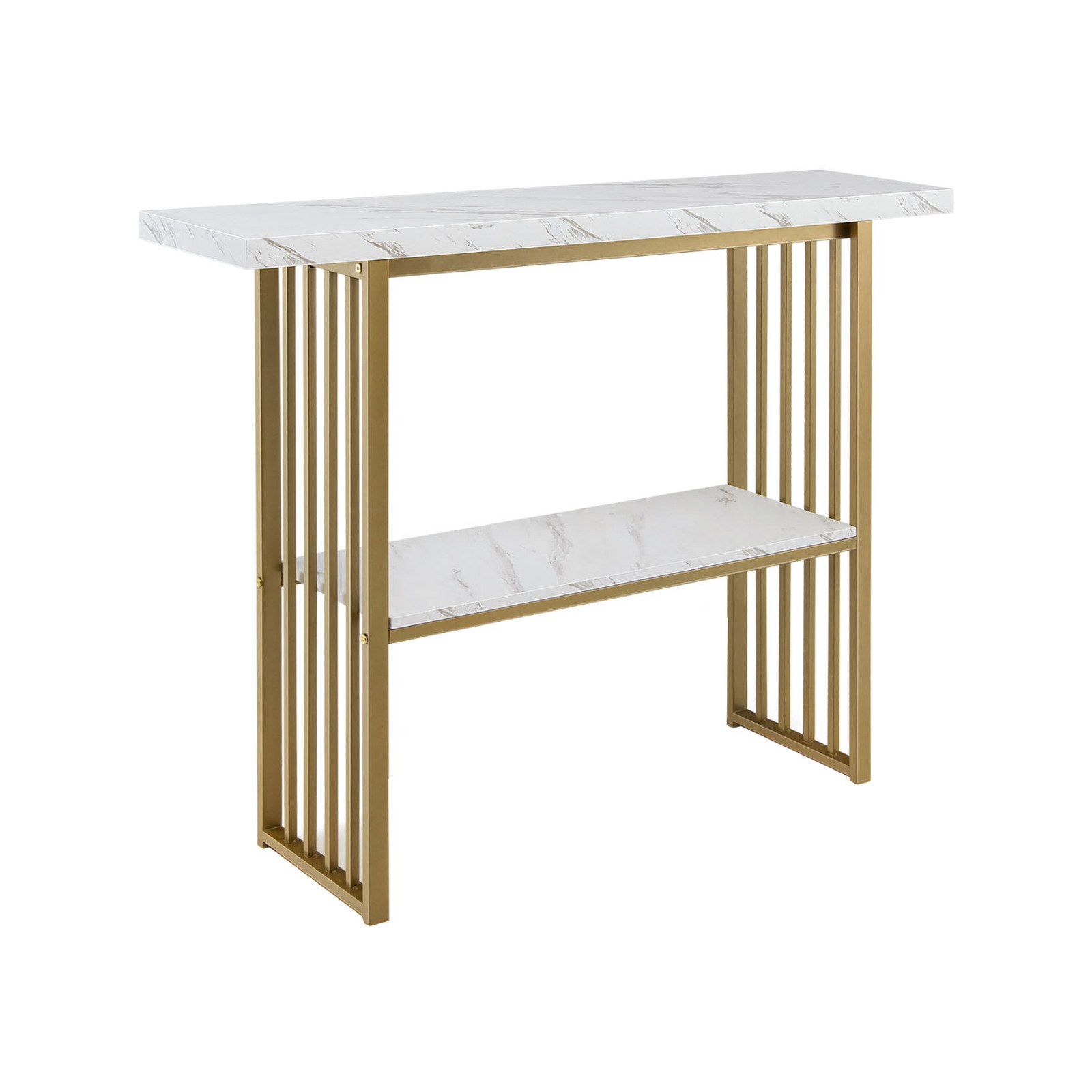 Costway 2-Tier Console Table Entryway Storage Shelf Living Room ...