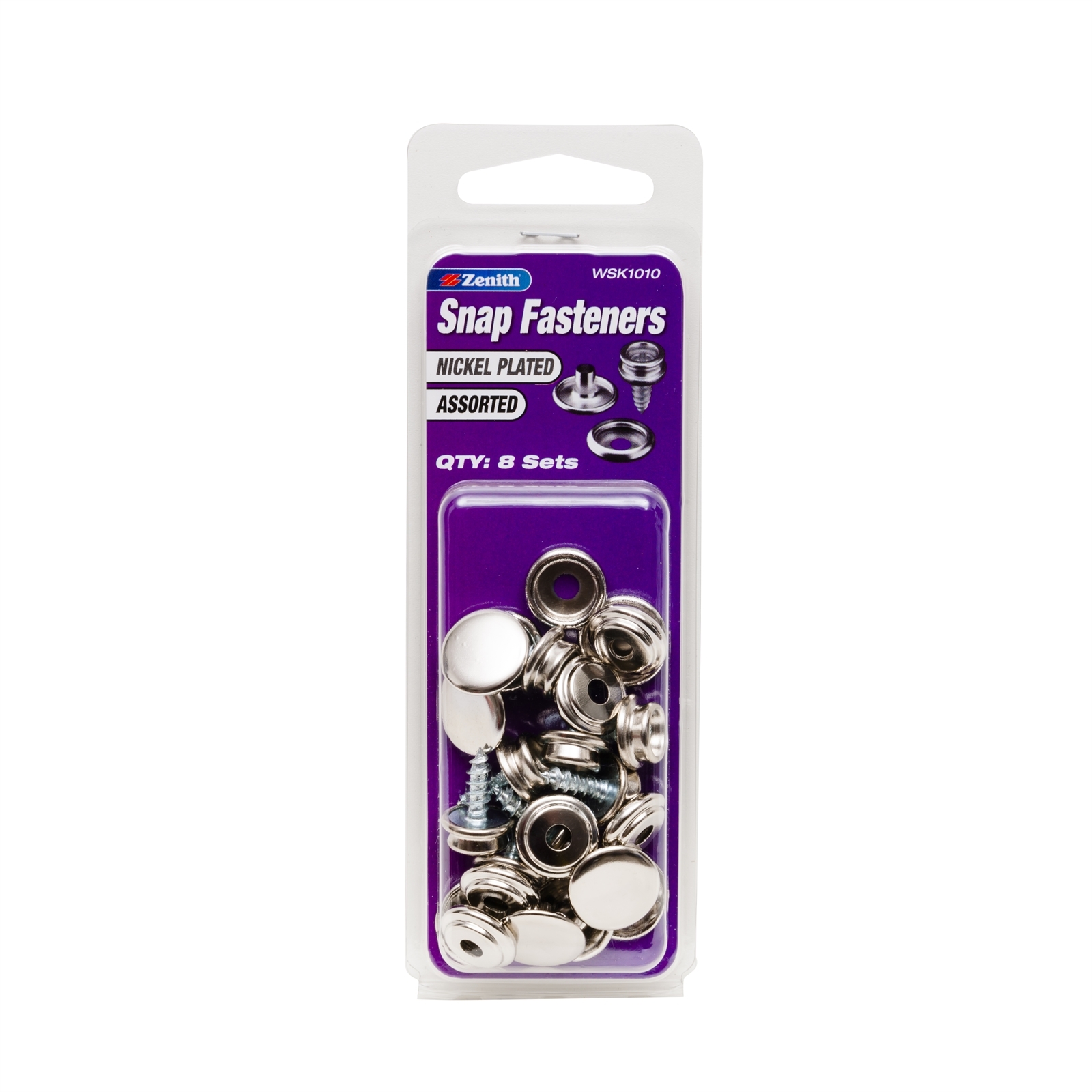 Zenith Assorted Nickel Plated Brass Snap Fasteners With Screw ...